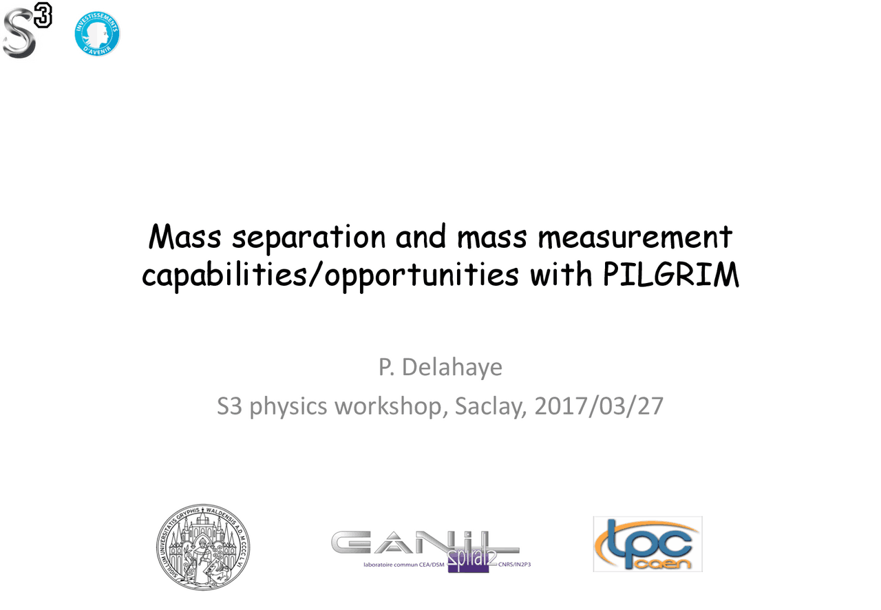 Mass separation and mass measurement capabilities ... | Exams Physics ...