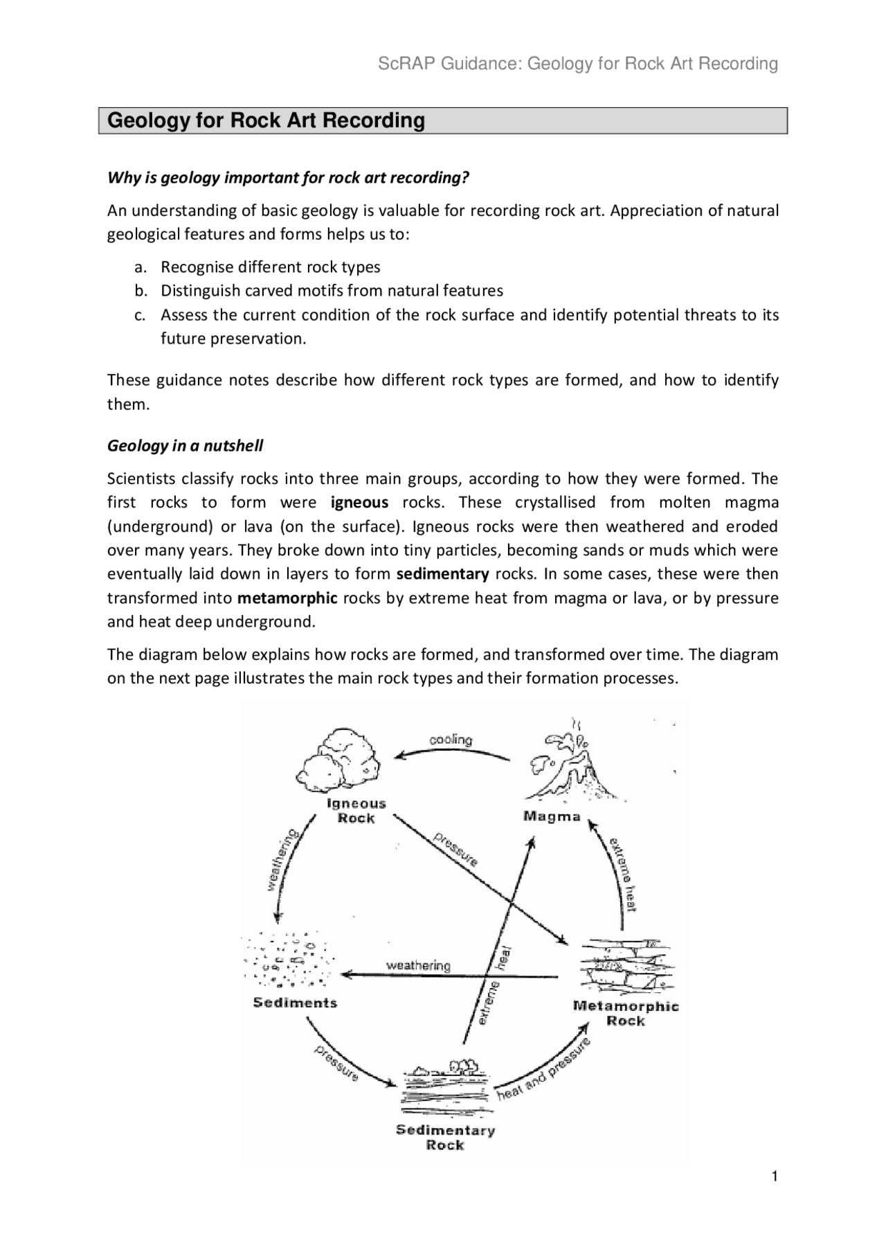 ScRAP Guidance: Geology for Rock Art Recording | Slides Geology | Docsity
