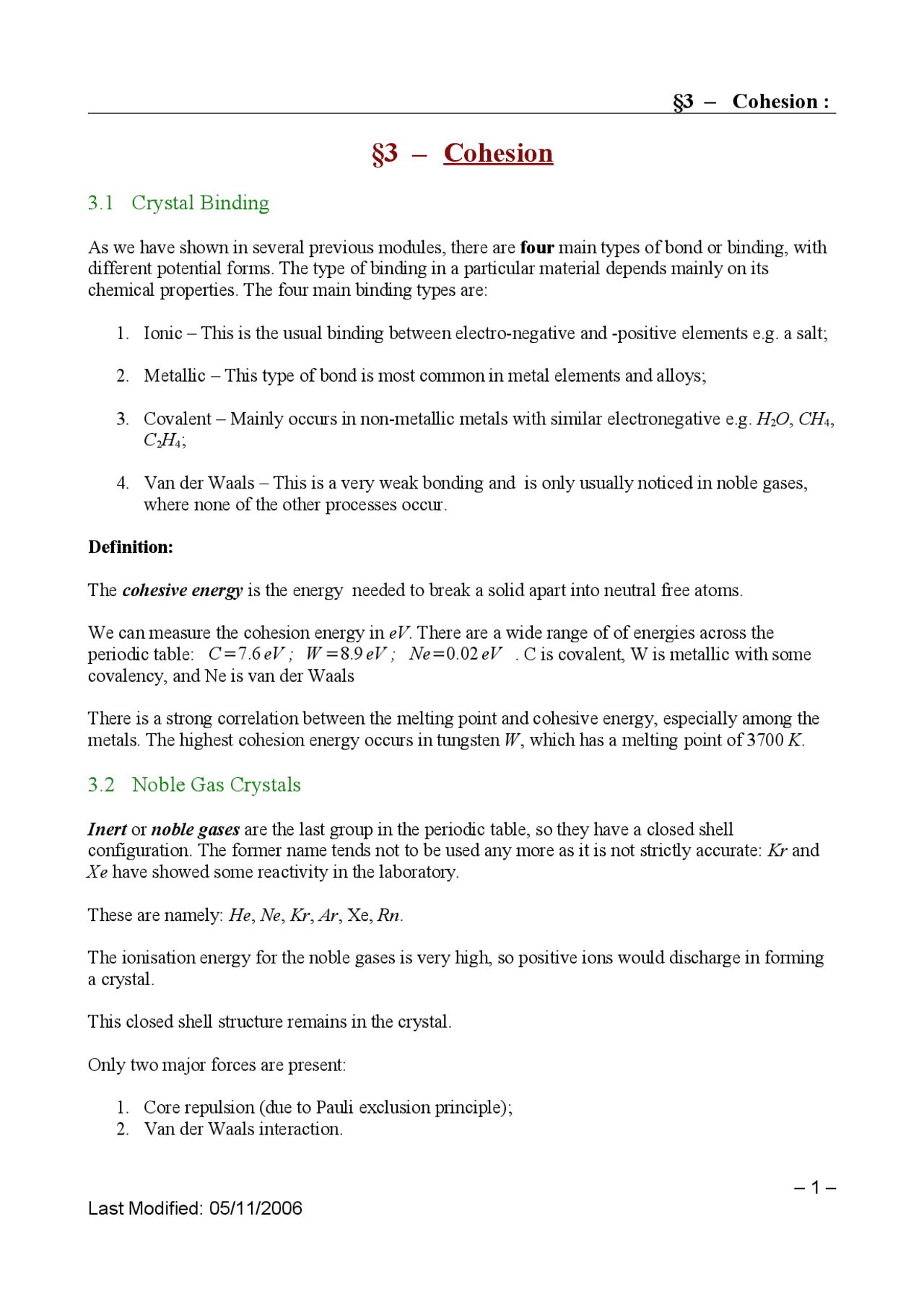 §3 – Cohesion | Exams Dynamics | Docsity