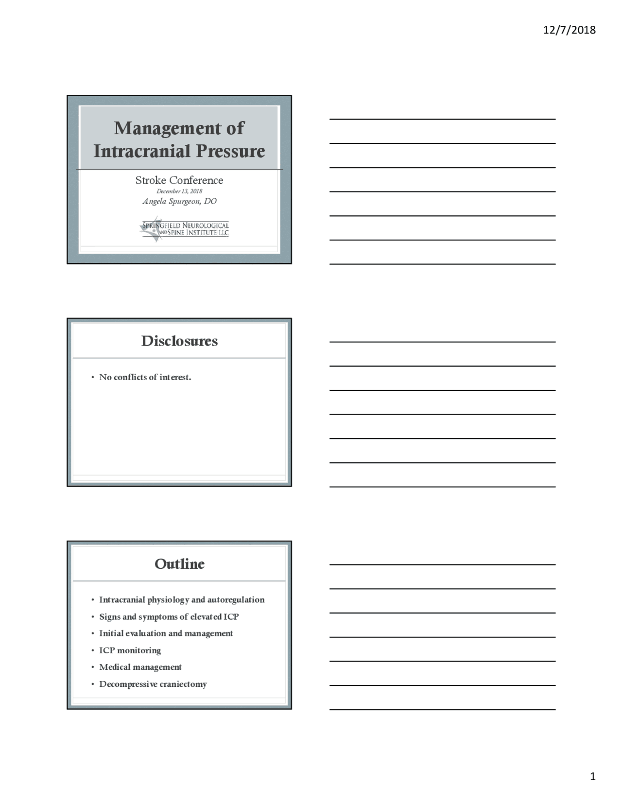 ICP Management | Summaries Physiology | Docsity