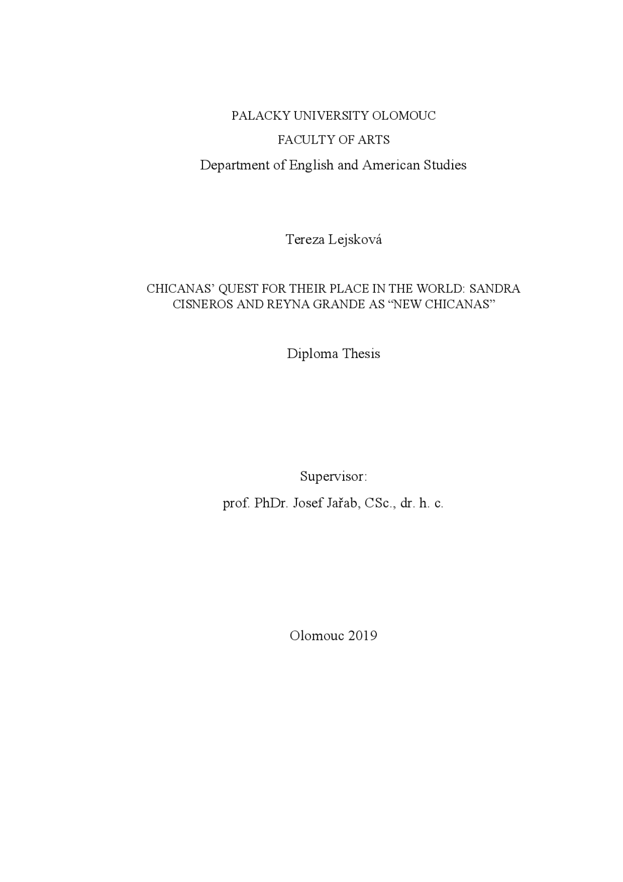 Prof Phdr Josef Jařab Csc Dr H C Summaries English Docsity