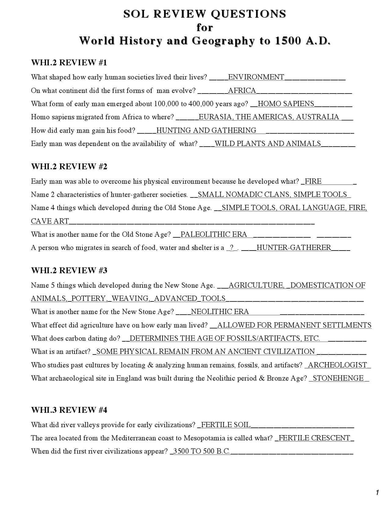 Sol review questions | Study notes Religion | Docsity