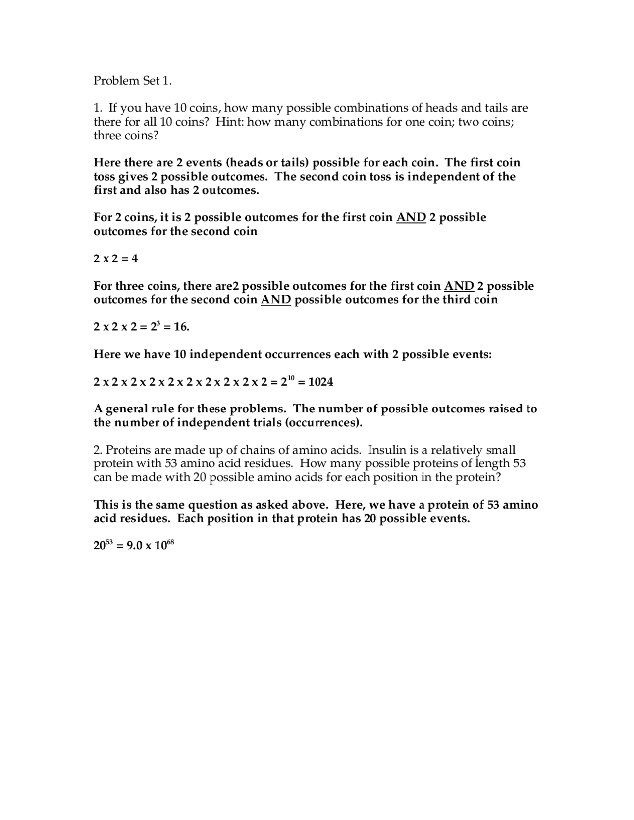 Problem Set 1 1 If You Have 10 Coins How Many Possible Exams