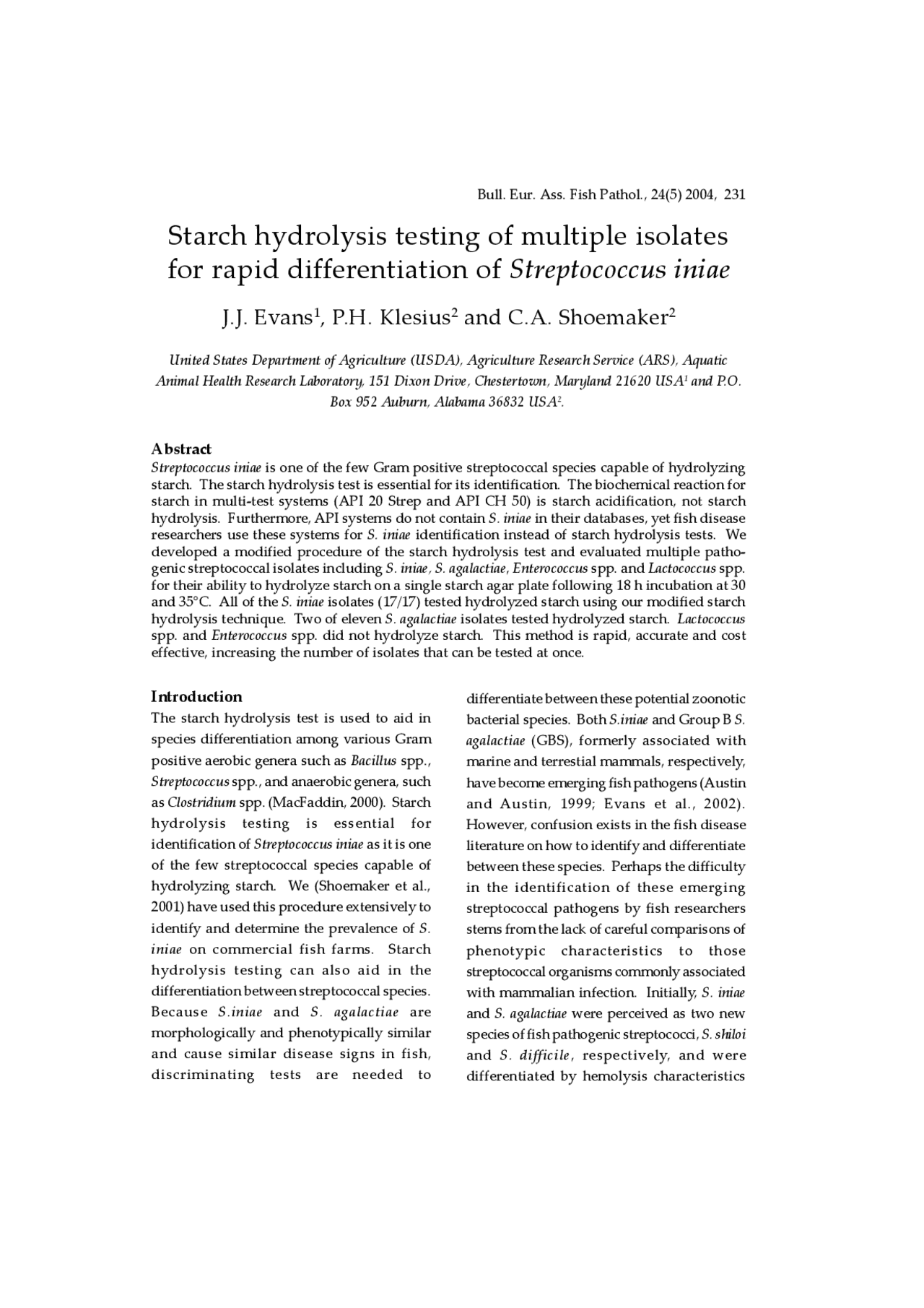 Starch hydrolysis testing of multiple isolates for rapid ... | Exams ...