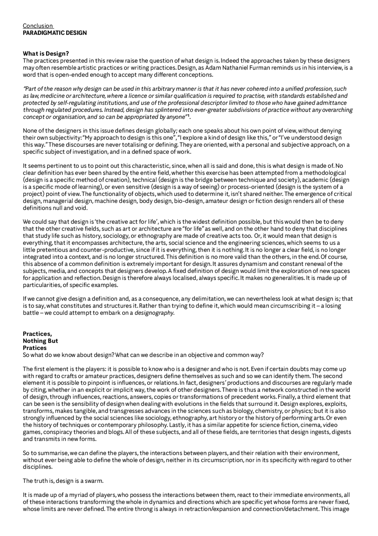 Conclusion Paradigmatic Design Schemes And Mind Maps Design Docsity