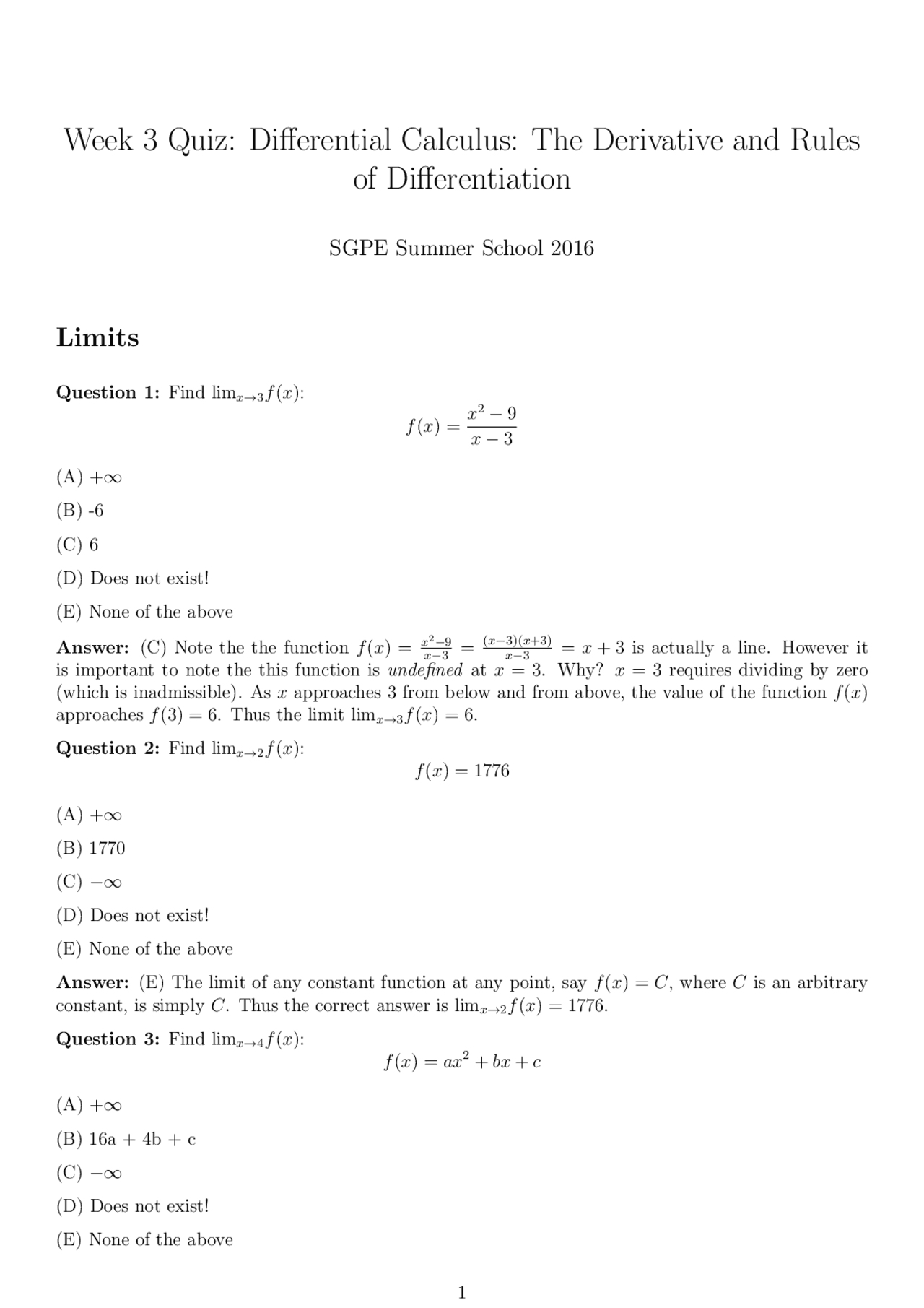 Week 3 Quiz: Differential Calculus: The Derivative and Rules ...