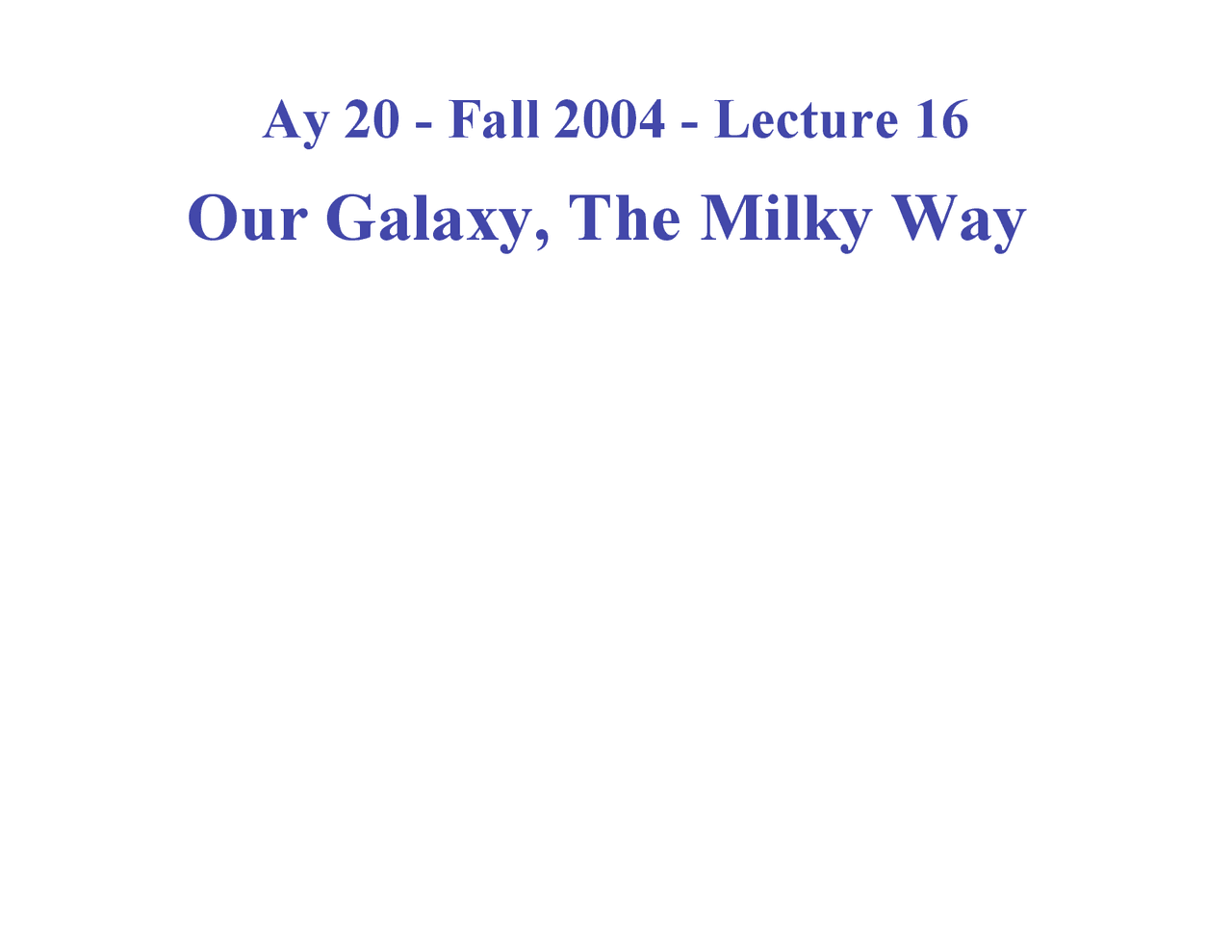 Our Galaxy The Milky Way Exercises Kinematics Docsity