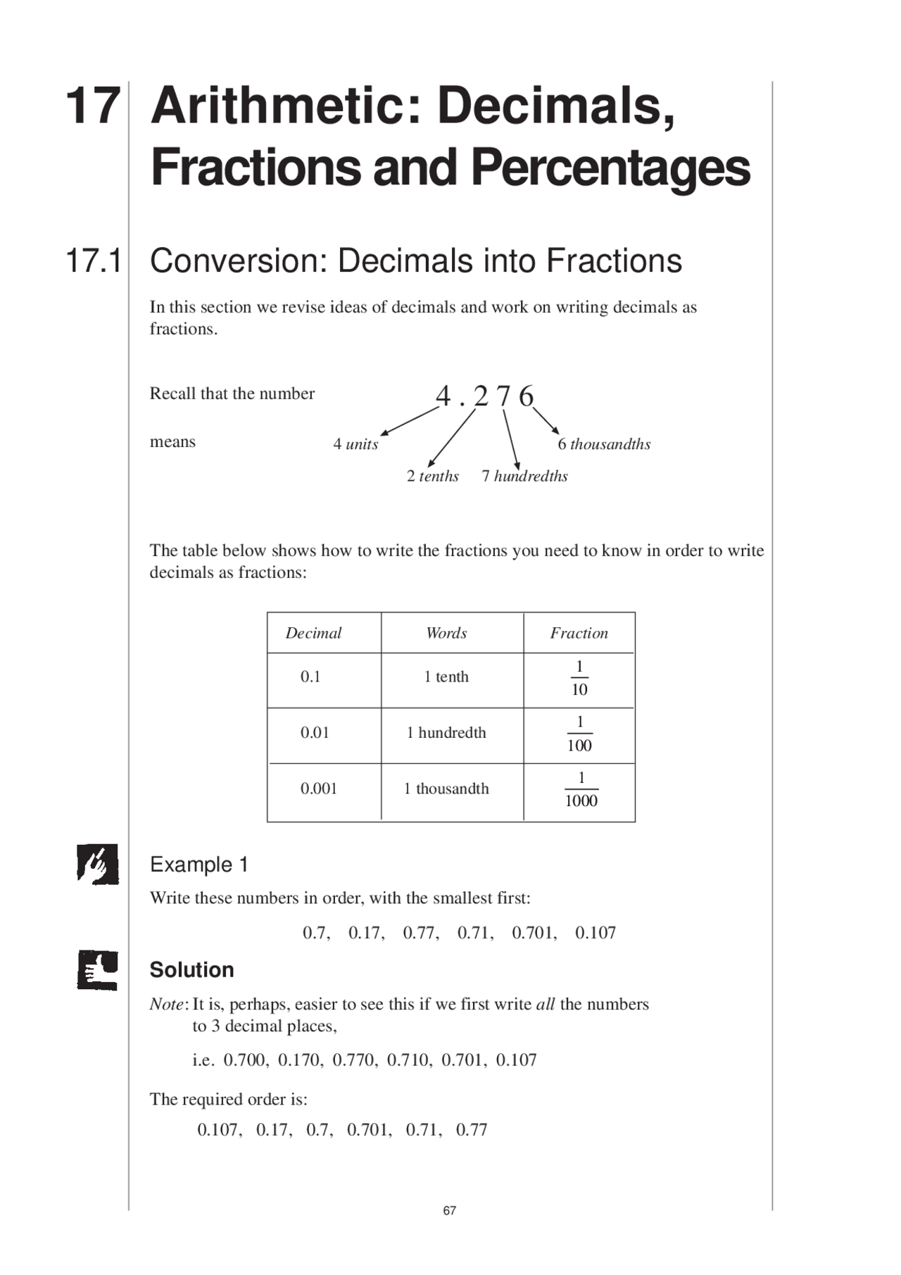 17 Arithmetic: Decimals, Fractions and Percentages | Schemes and Mind ...