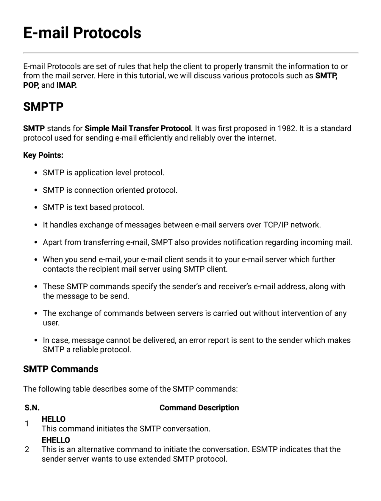 Email Protocols Web Development Lecture Notes Web Design And