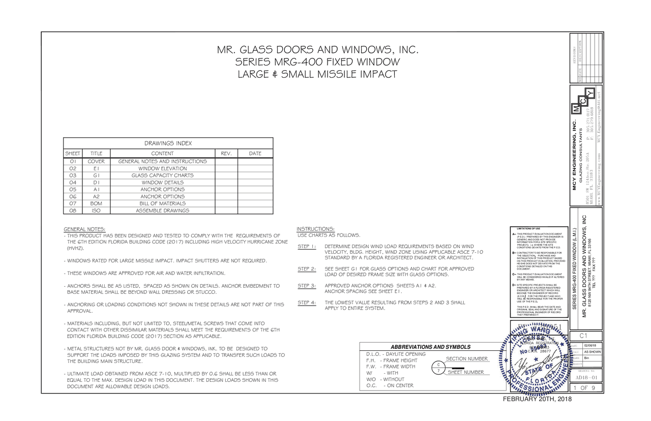 mr. glass doors and windows, inc. series mrg-400 fixed ... | Study ...