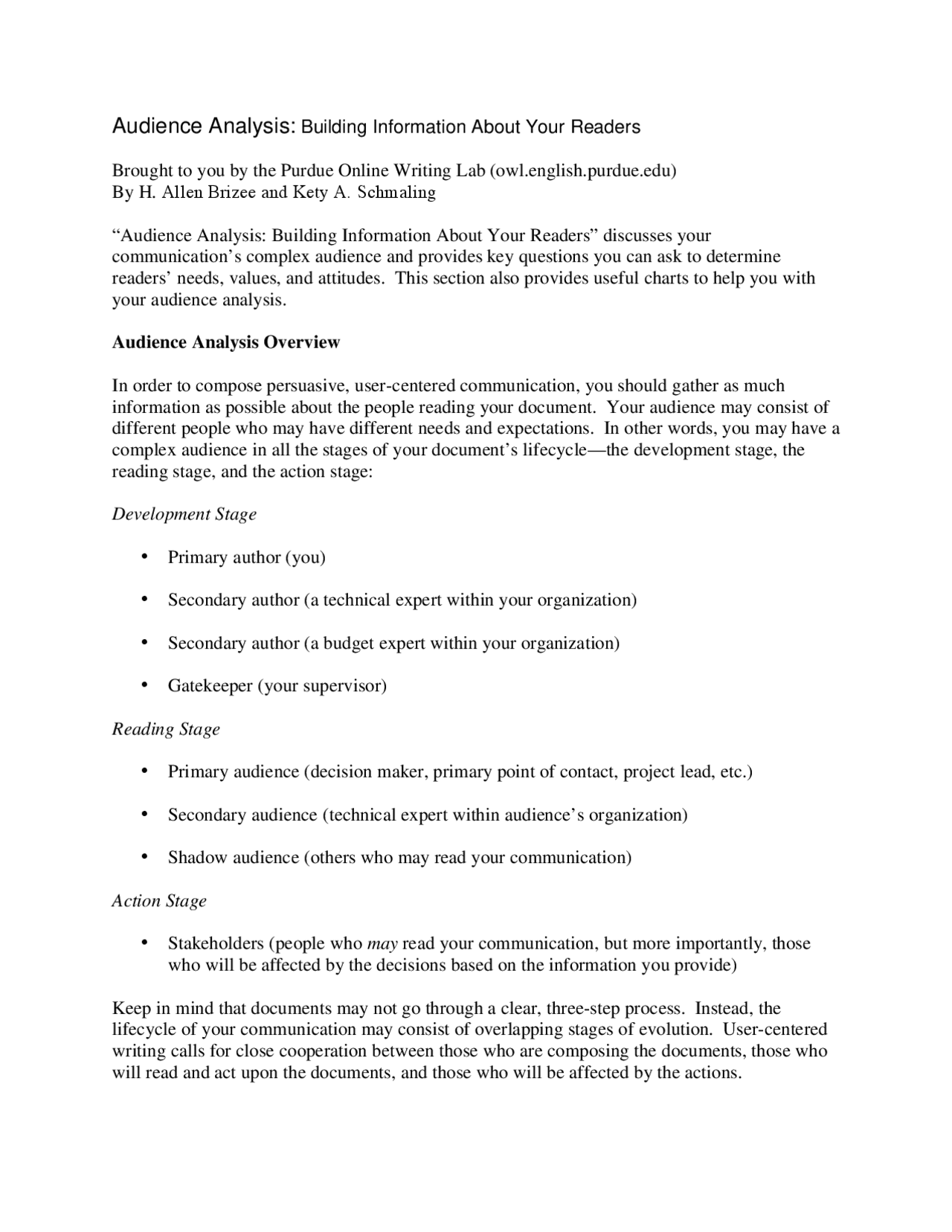 Audience Analysis: Building Information About Your Readers | Lecture ...