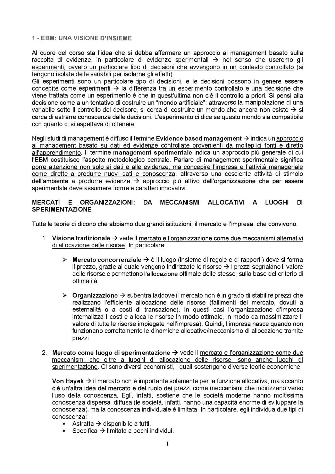 Evidence based Management | Dispense di Knowledge Management | Docsity