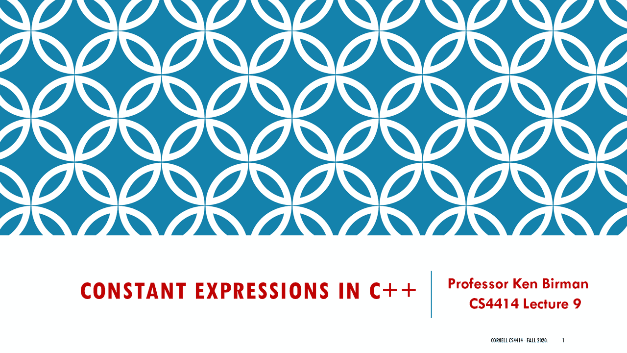 Constant Expressions In C Professor Ken Birman Exams C Programming