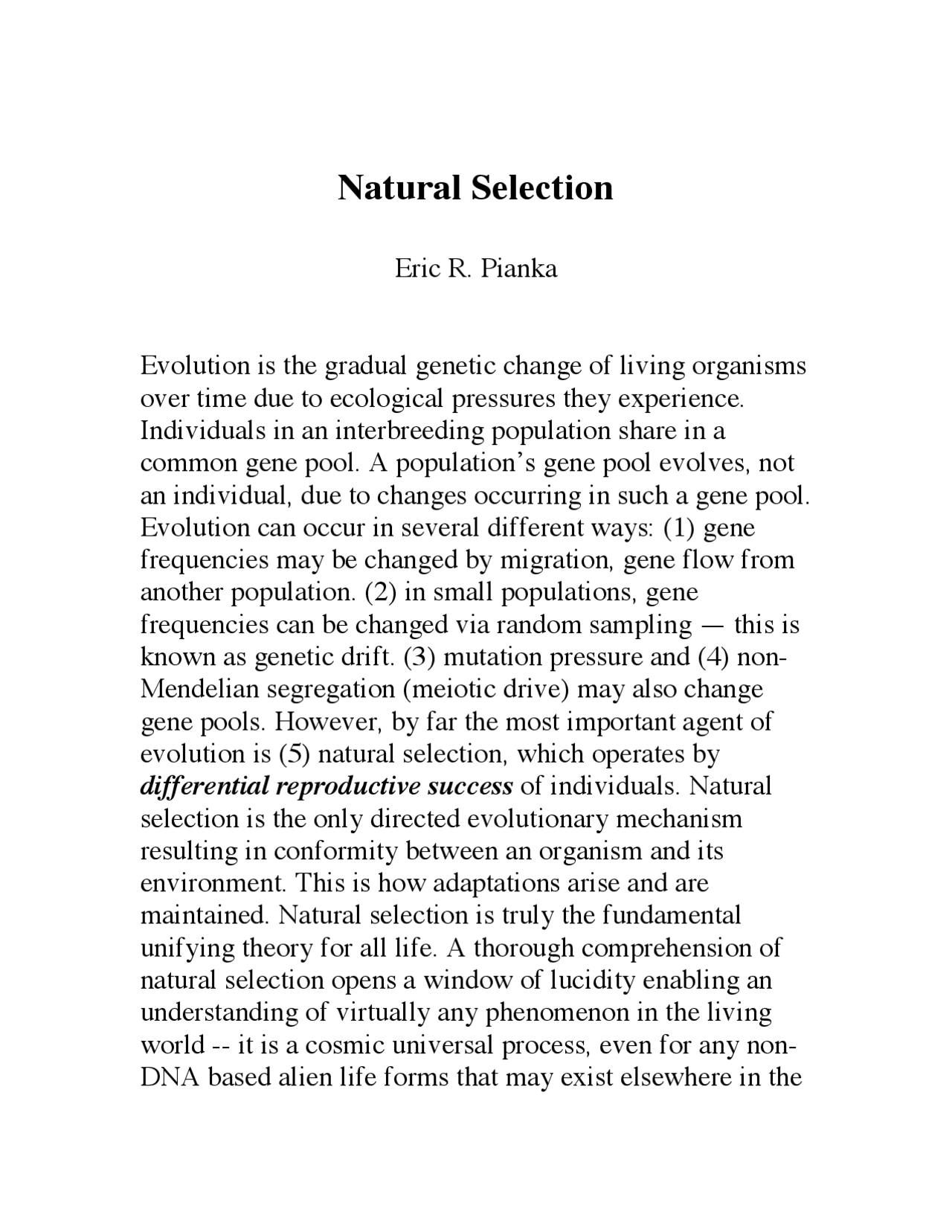 Natural Selection | Schemes and Mind Maps Design | Docsity