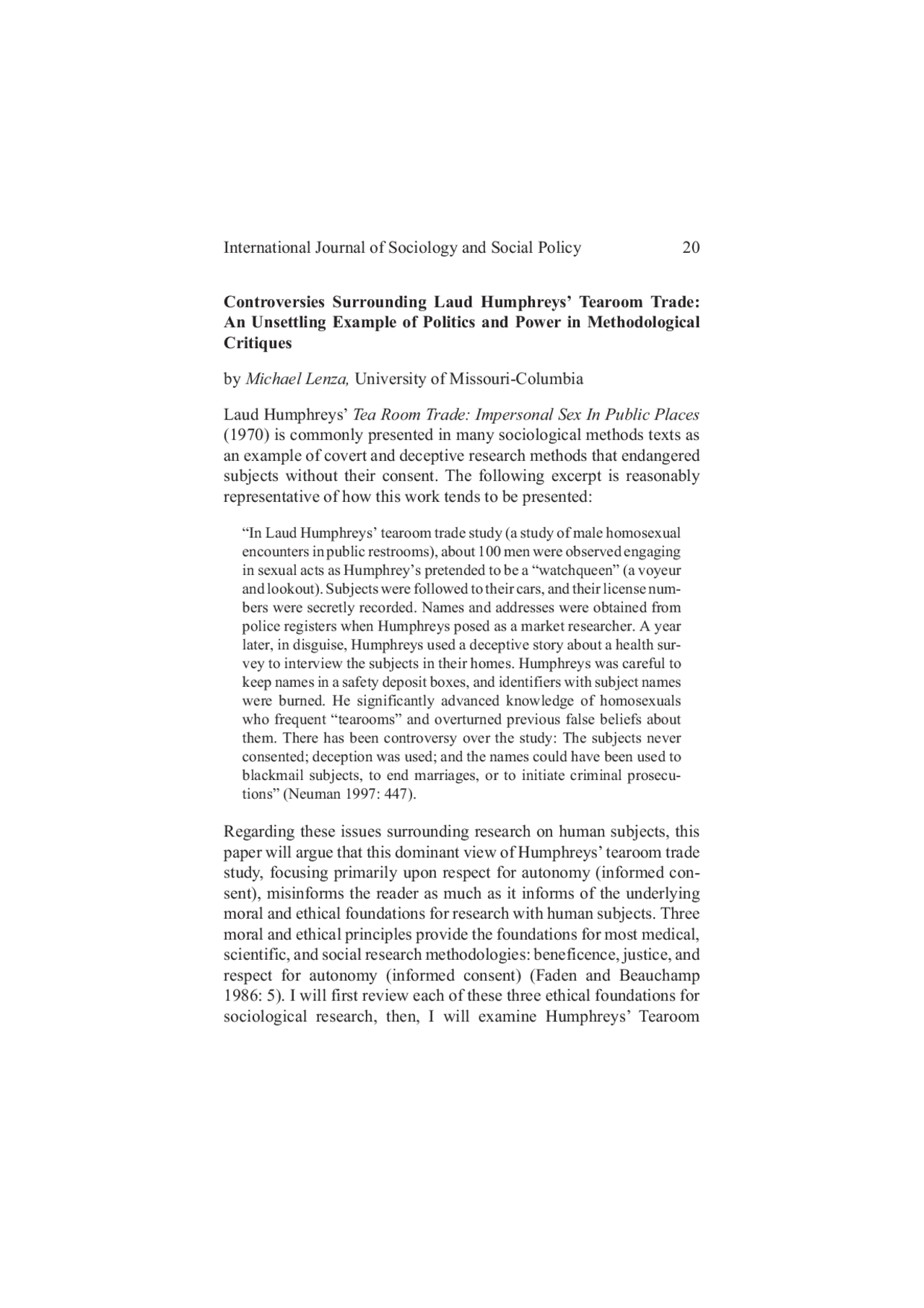 Controversies Surrounding Laud Humphreys' Tearoom Trade | Study notes ...