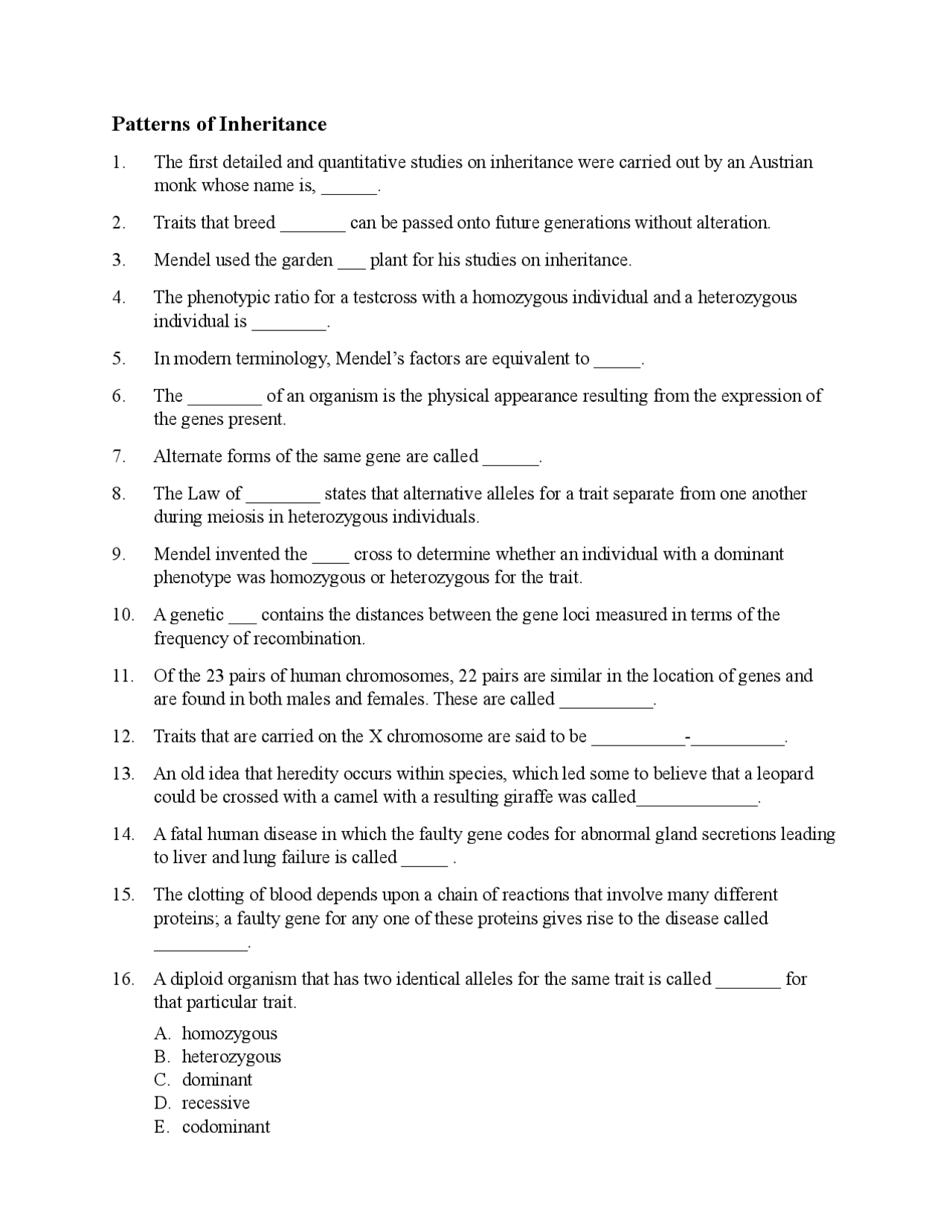 Patterns Of Inheritance Lecture Notes Law Docsity