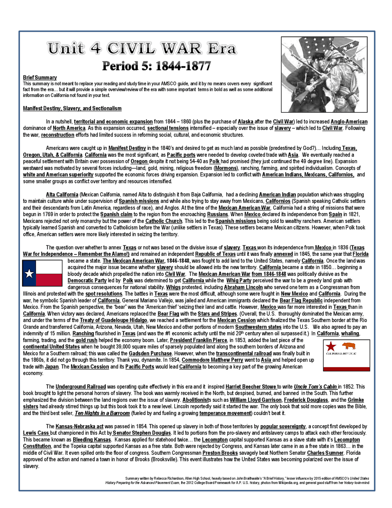 Brief Summary Manifest Destiny, Slavery, and Sectionalism In ...