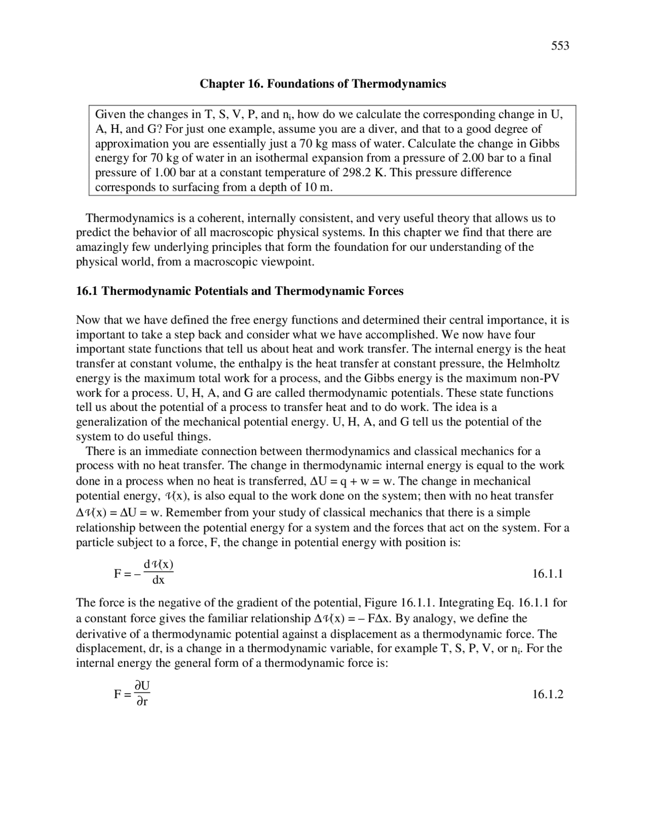 553 Chapter 16. Foundations of Thermodynamics | Lecture notes ...