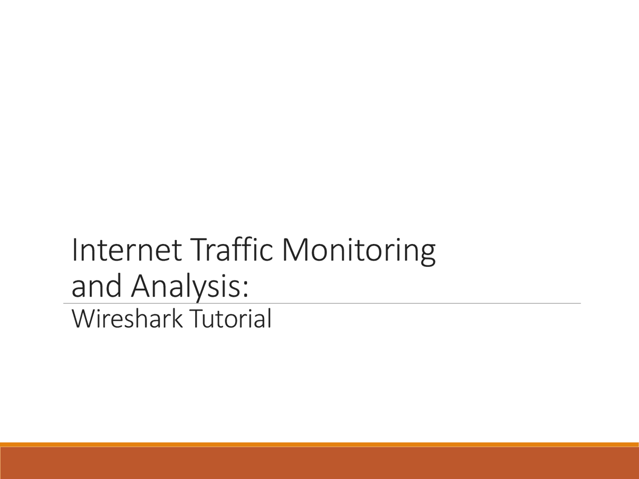 Wireshark Tutorial Slides Statistics Docsity