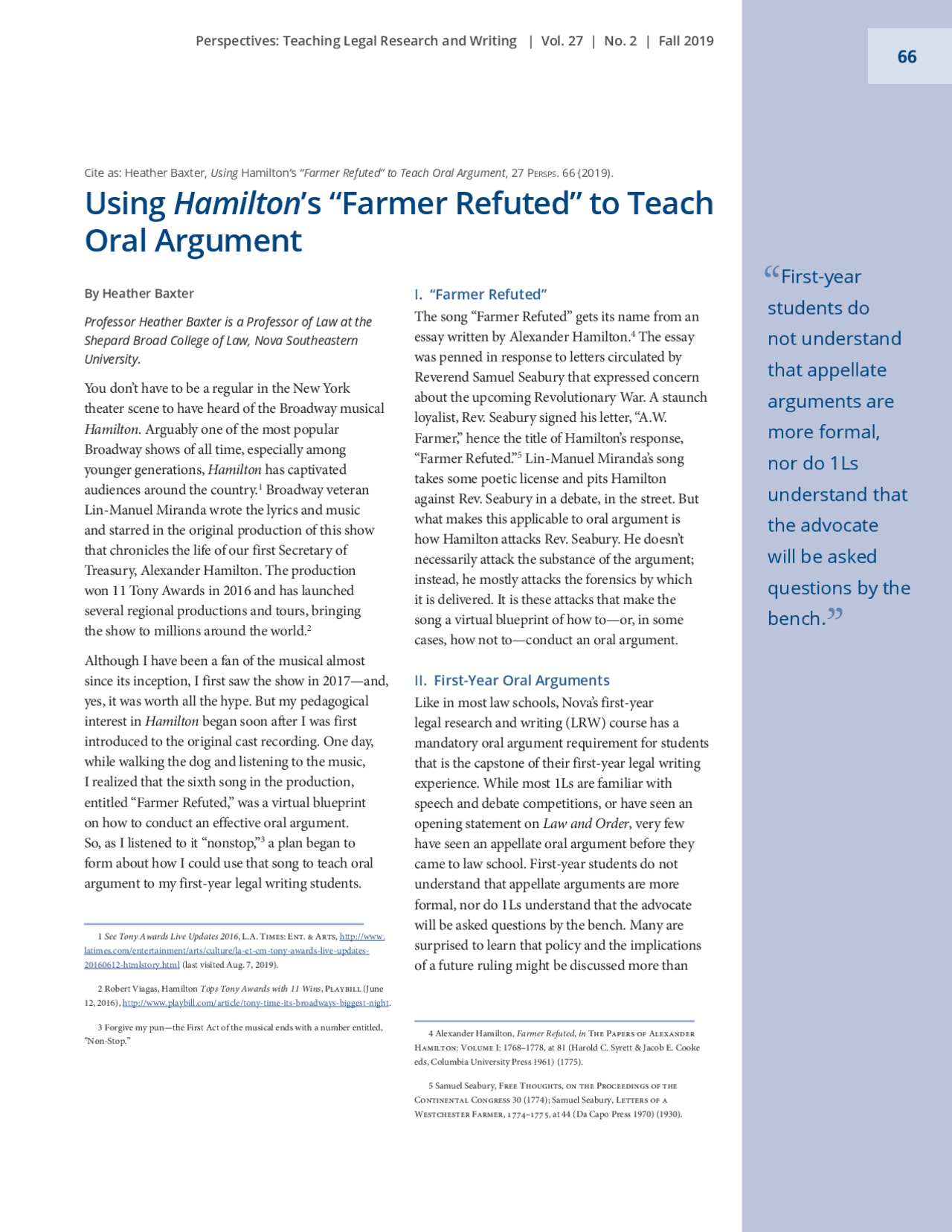 Using Hamilton's “Farmer Refuted” to Teach Oral Argument | Study notes ...