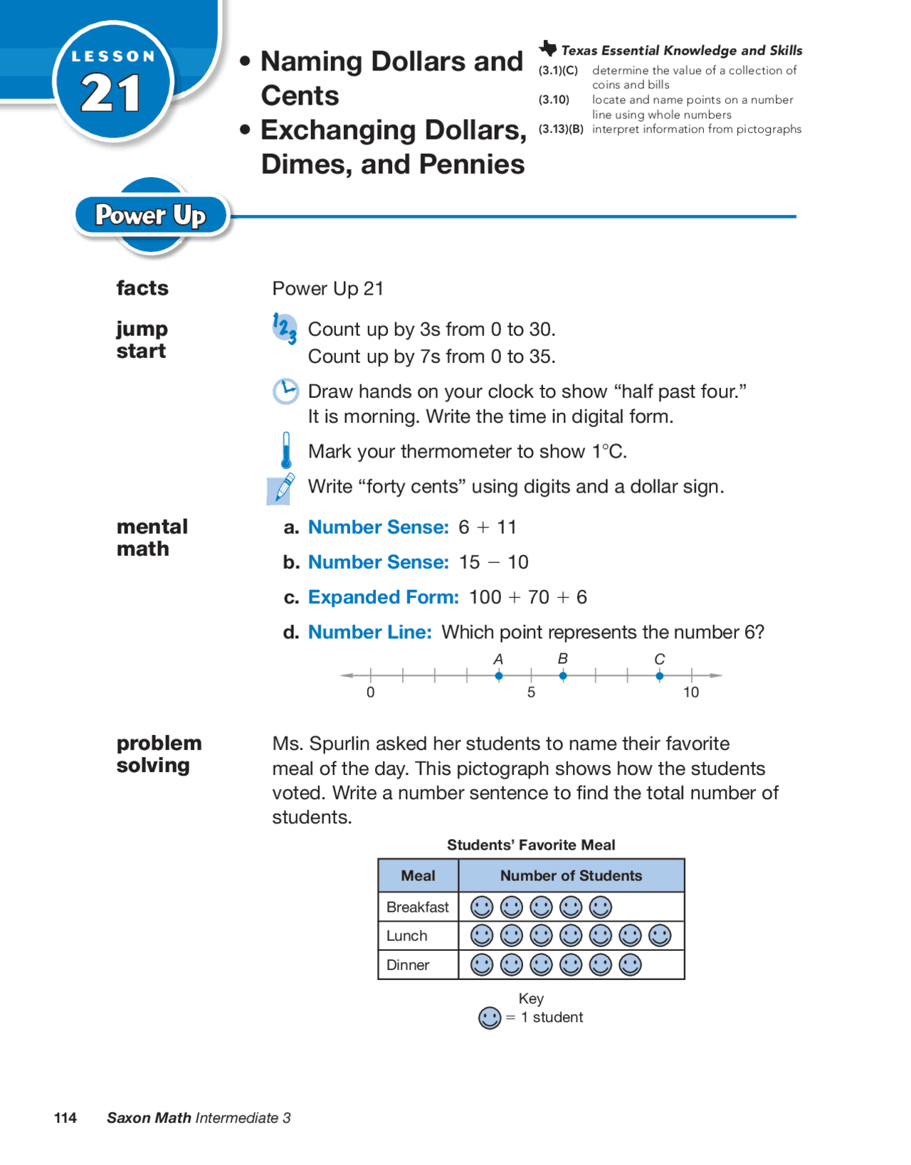 Saxon Math Intermediate 3: Lesson 21-30 - Math Exercises for Middle ...