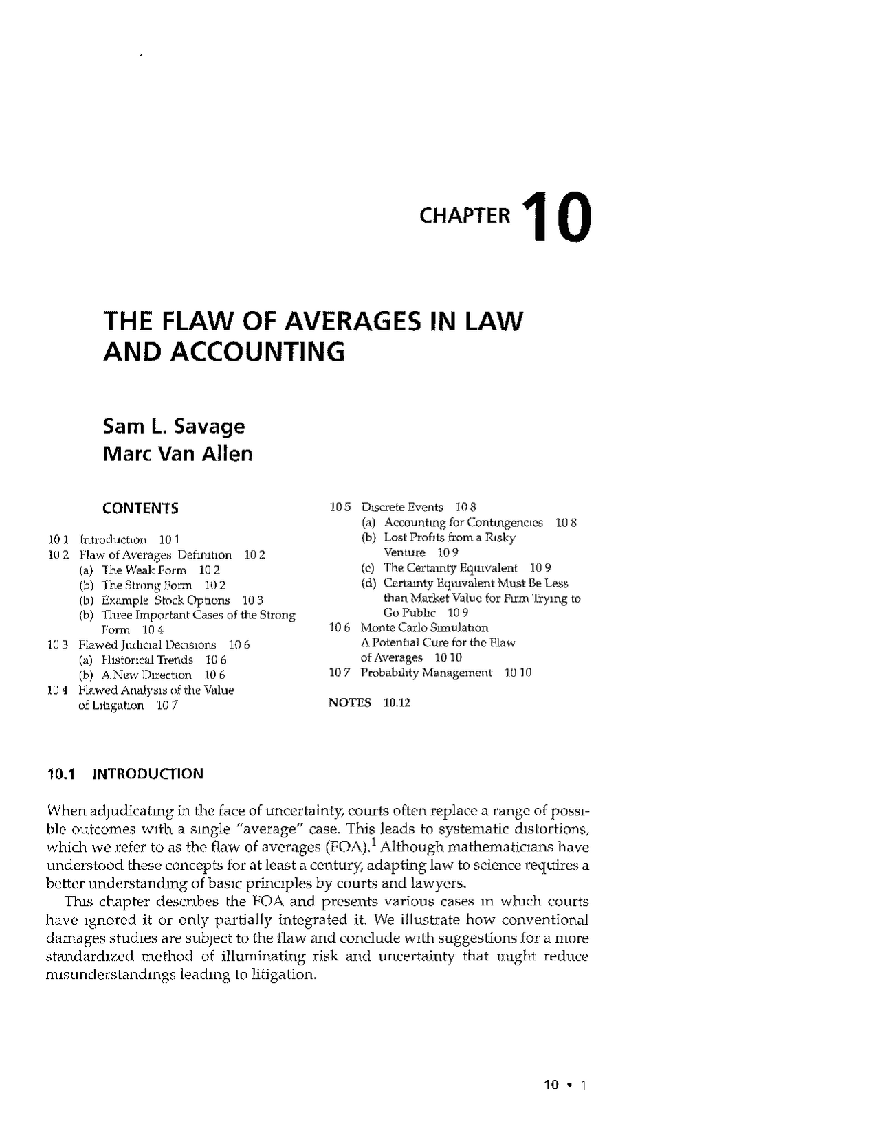 THE FLAW OF AVERAGES IN LAW AND ACCOUNTING | Lecture notes Law | Docsity