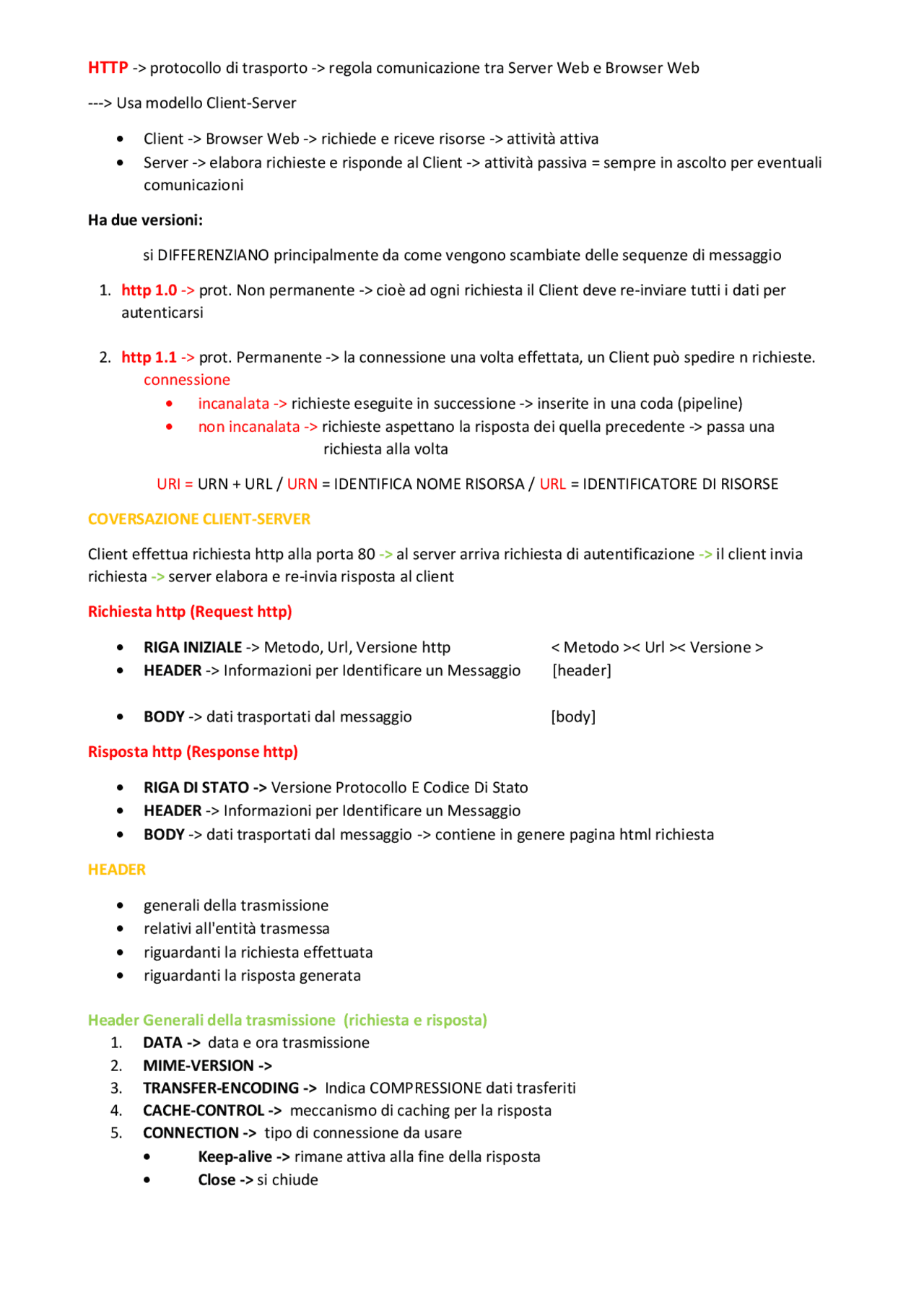 Parte del programma di 5 informatico di TPSIT | Appunti di Sistemi di ...