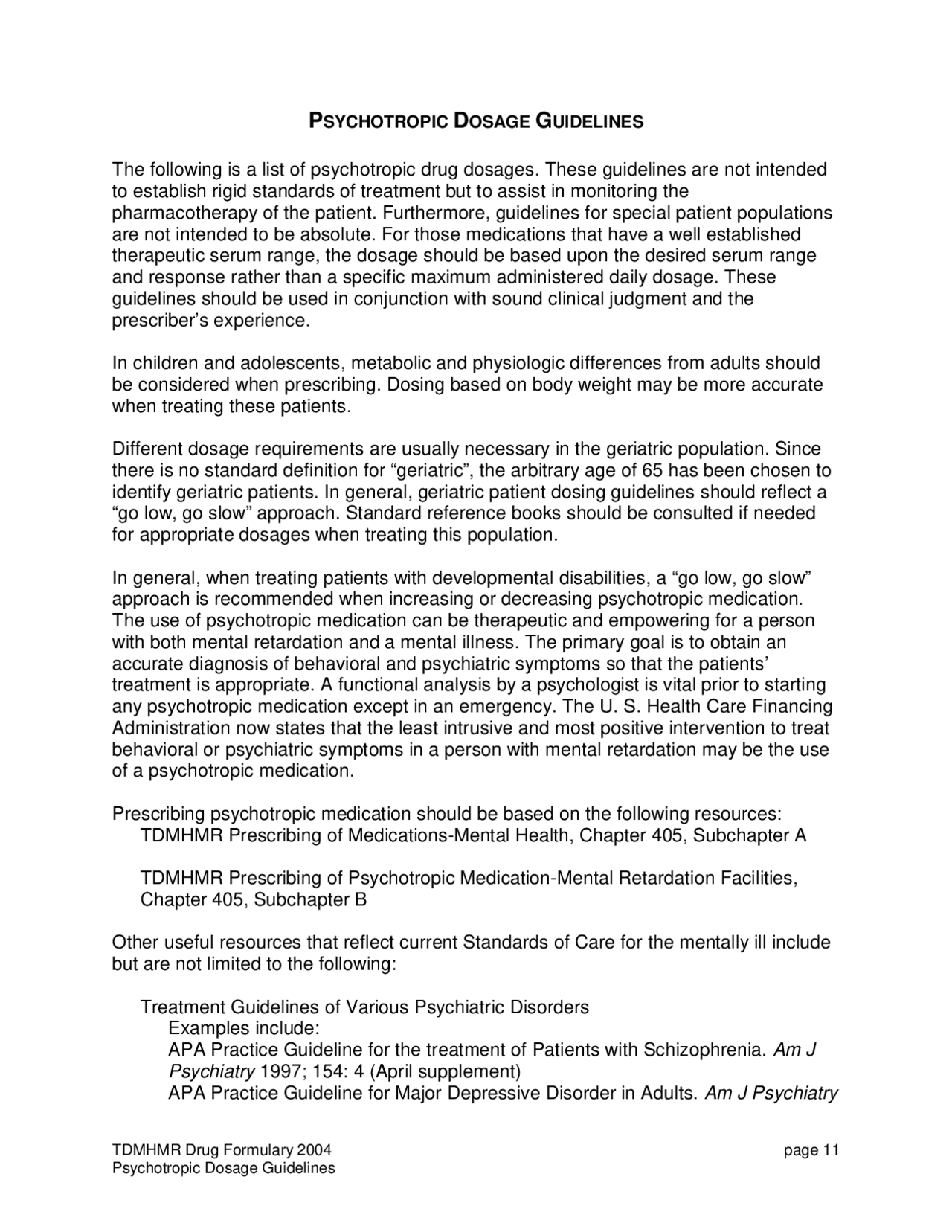 Psychotropic Dosage Guidelines | Study notes Psychiatry | Docsity