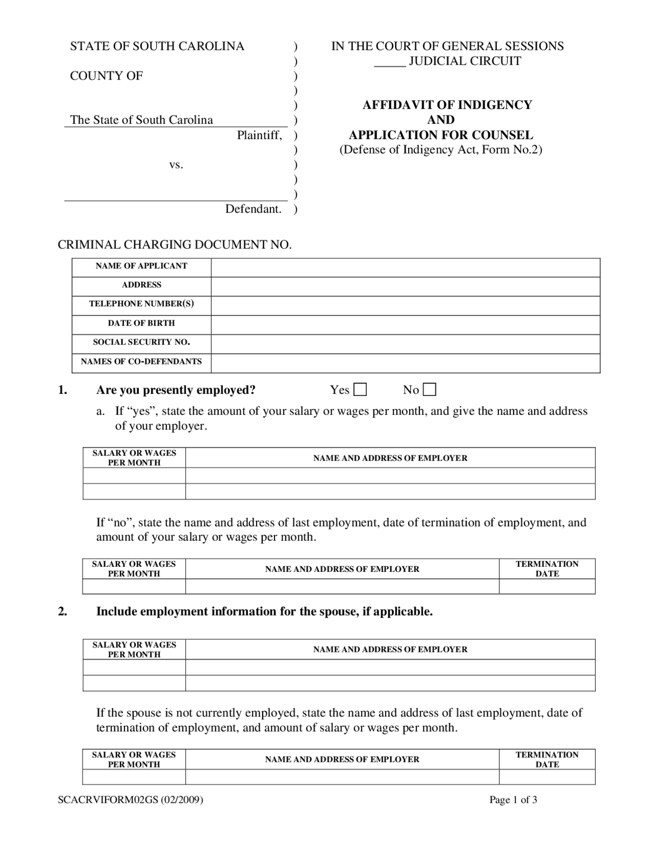 Affidavit Of Indigency General Sessions Summaries Business Docsity