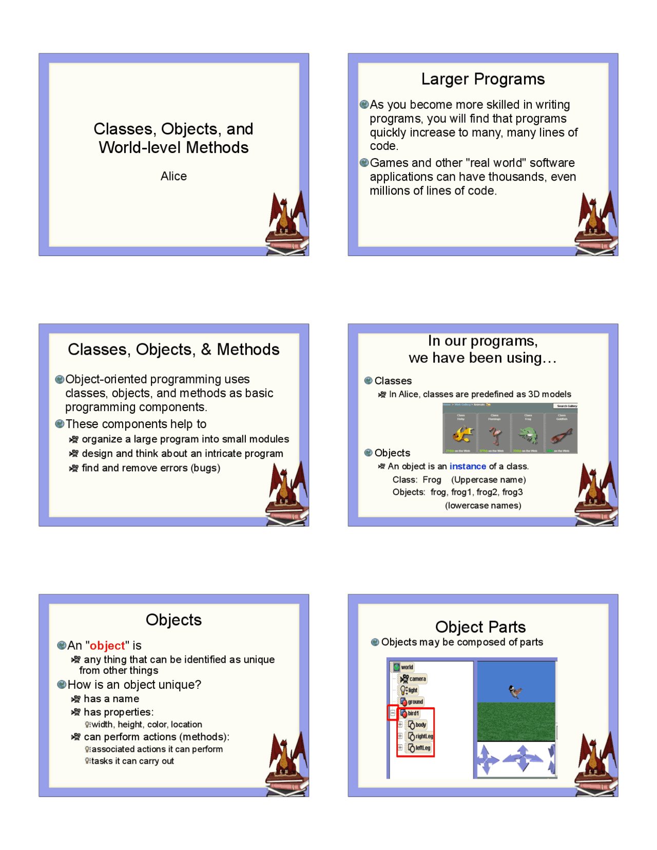 Classes, Objects, and World-level Methods Larger Programs ... | Study ...