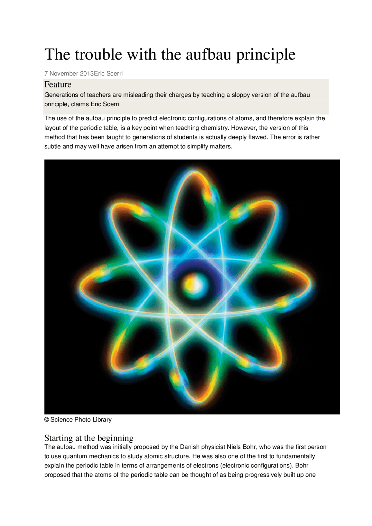 The Trouble With The Aufbau Principle Slides Chemistry Docsity