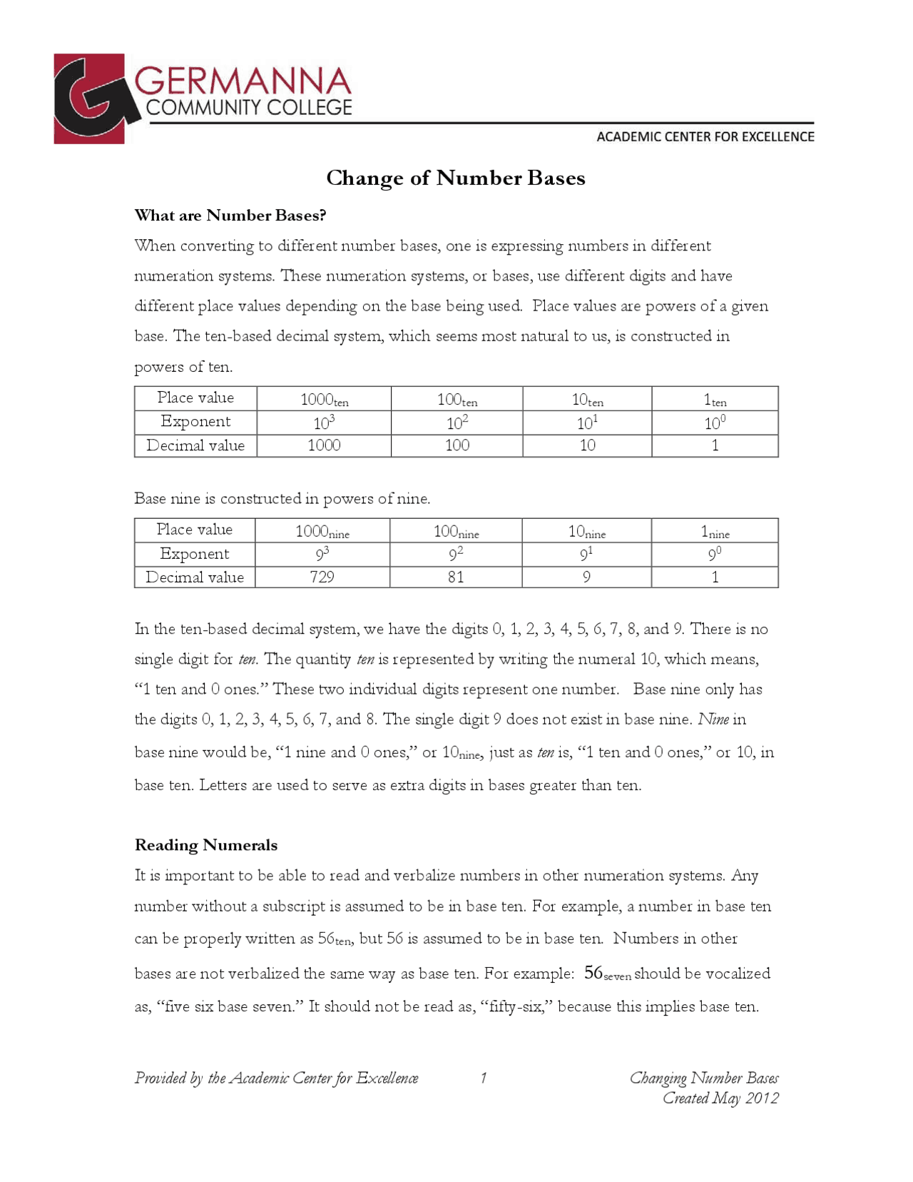 Change of Number Bases | Slides Number Theory | Docsity