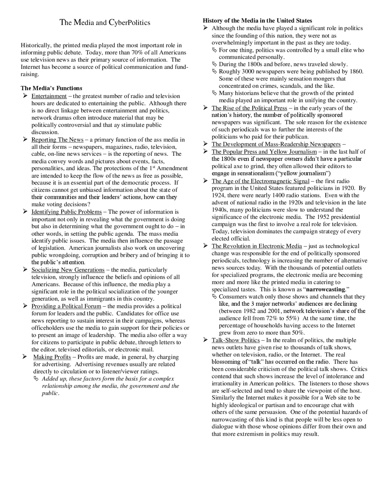 AP Government Chapter 11 Notes: The Media and Cyberpolitics | Lecture ...