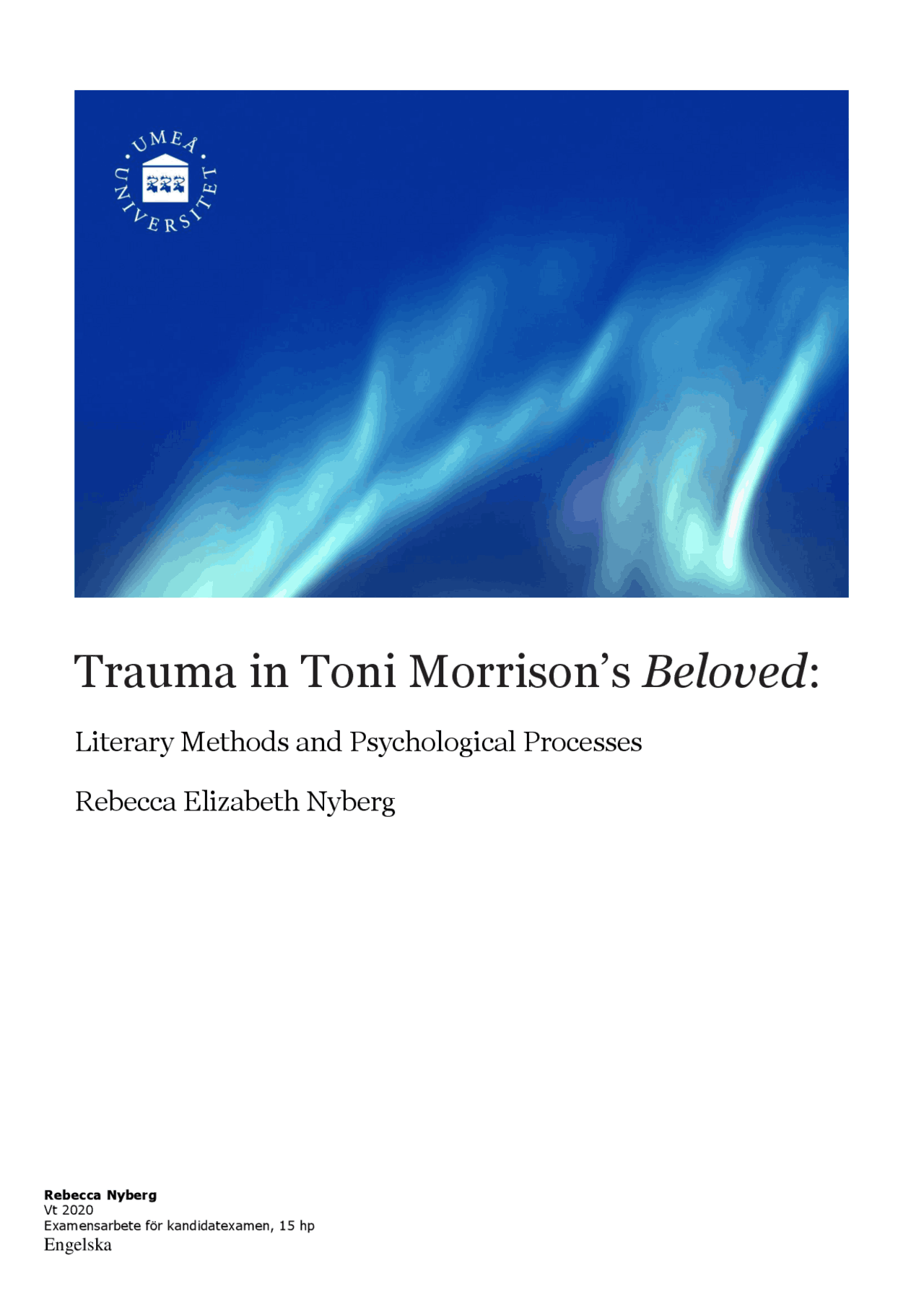 Trauma in Toni Morrison's Beloved: | Slides History | Docsity