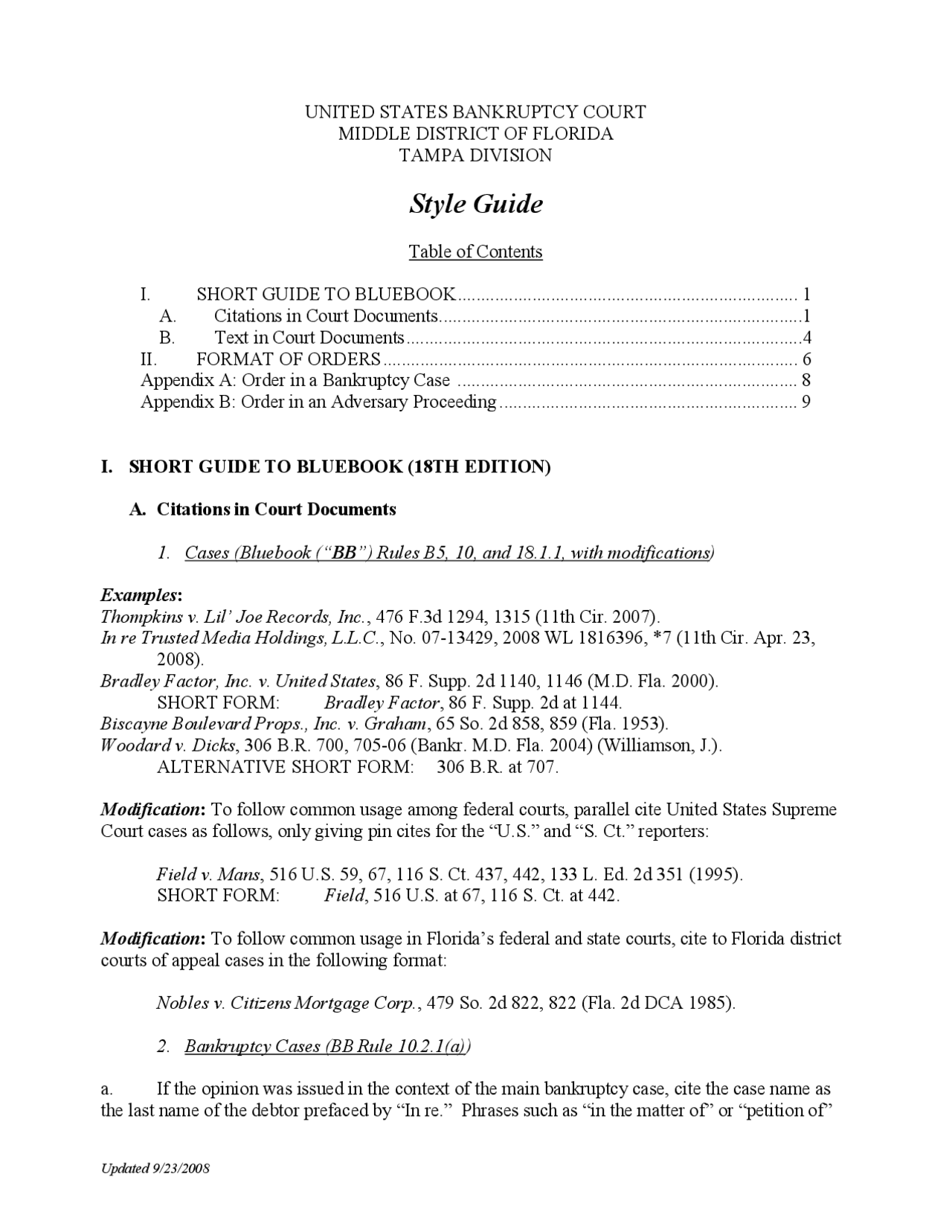 Style Guide Lecture Notes Law Docsity