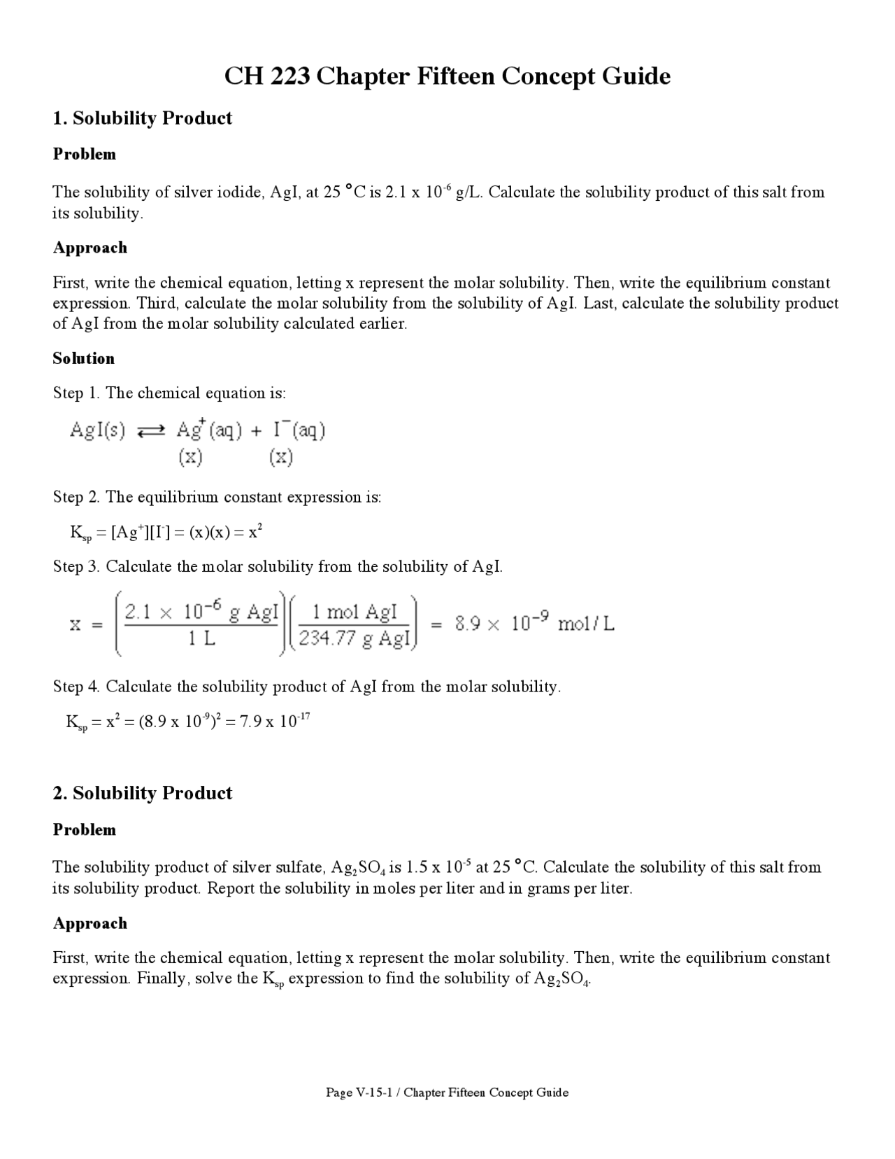 CH 223 Chapter 15 Concept Guide | Exams Chemistry | Docsity