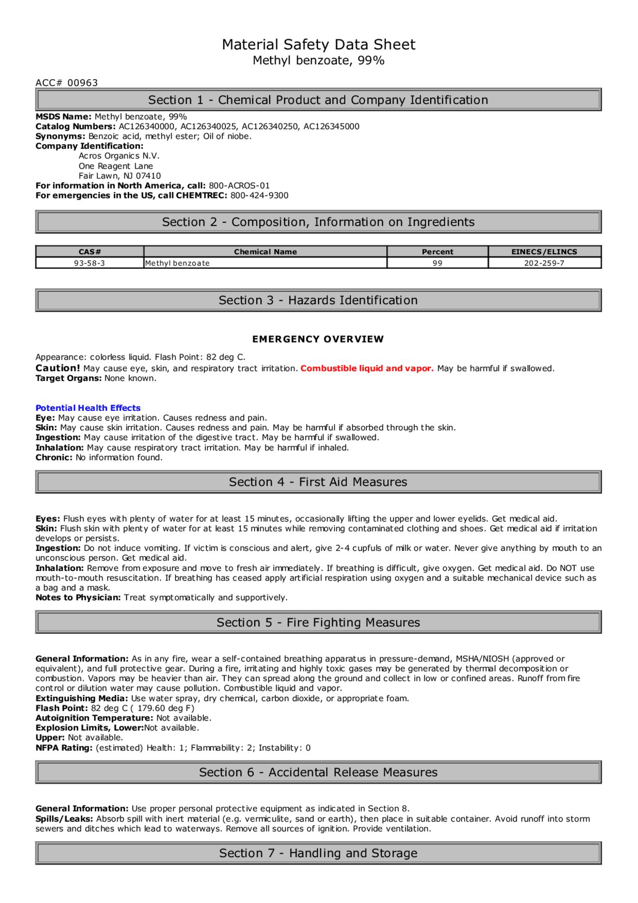 Material Safety Data Sheet | Schemes and Mind Maps Engineering | Docsity