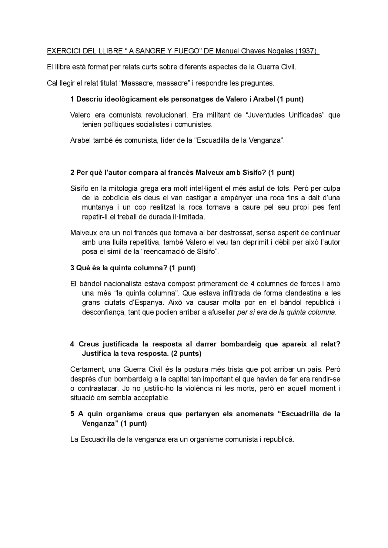 Ejercicios Guerra civil Española | Ejercicios de Historia de España ...