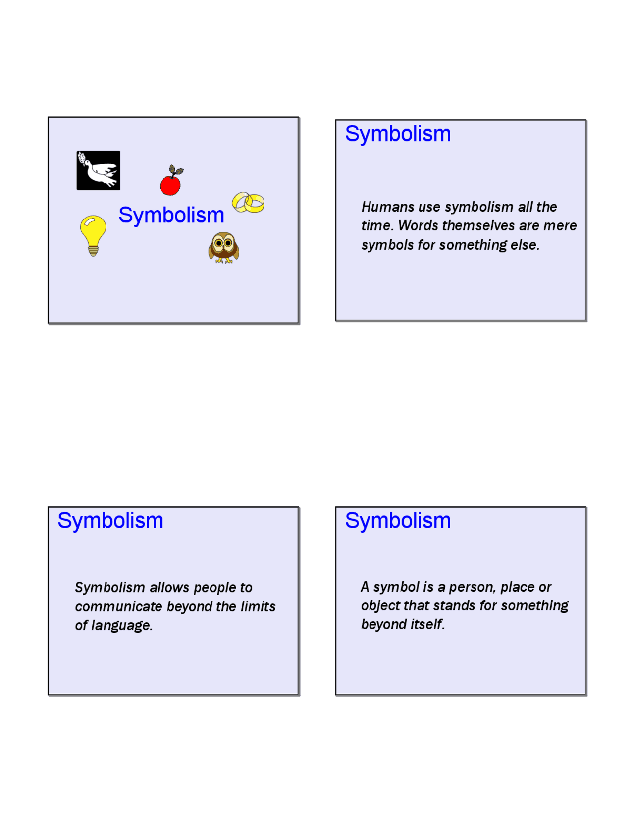 Symbolism Symbolism | Study notes Literature | Docsity
