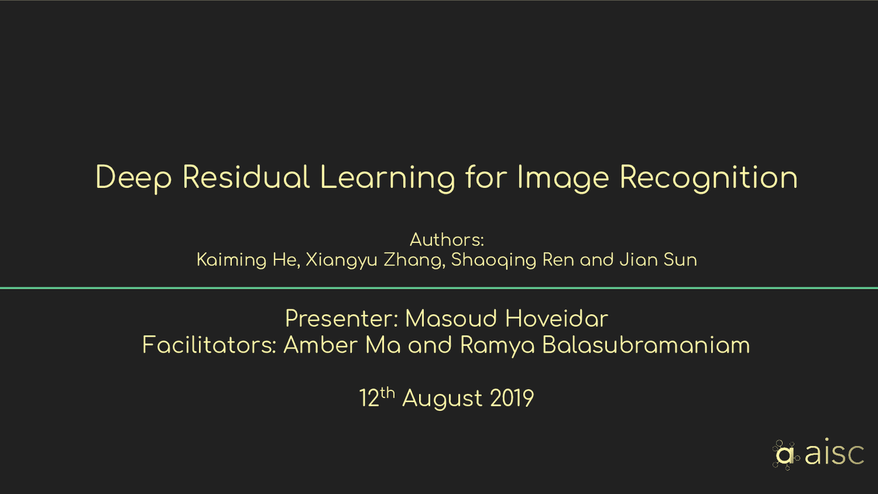 Deep Residual Learning For Image Recognition Exercises Architecture