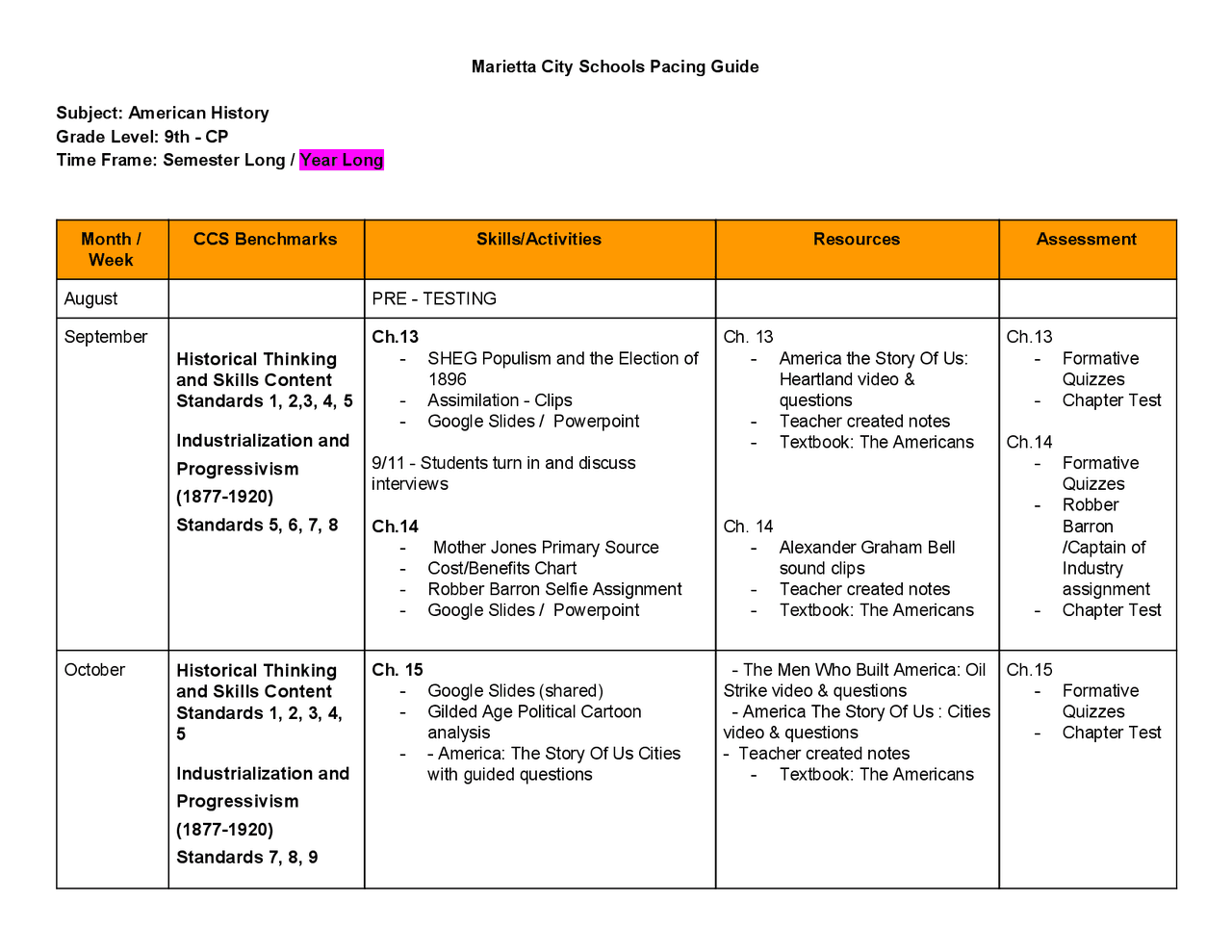 Historical Thinking and Skills Content Standards 1, 2,3, 4, 5 ...