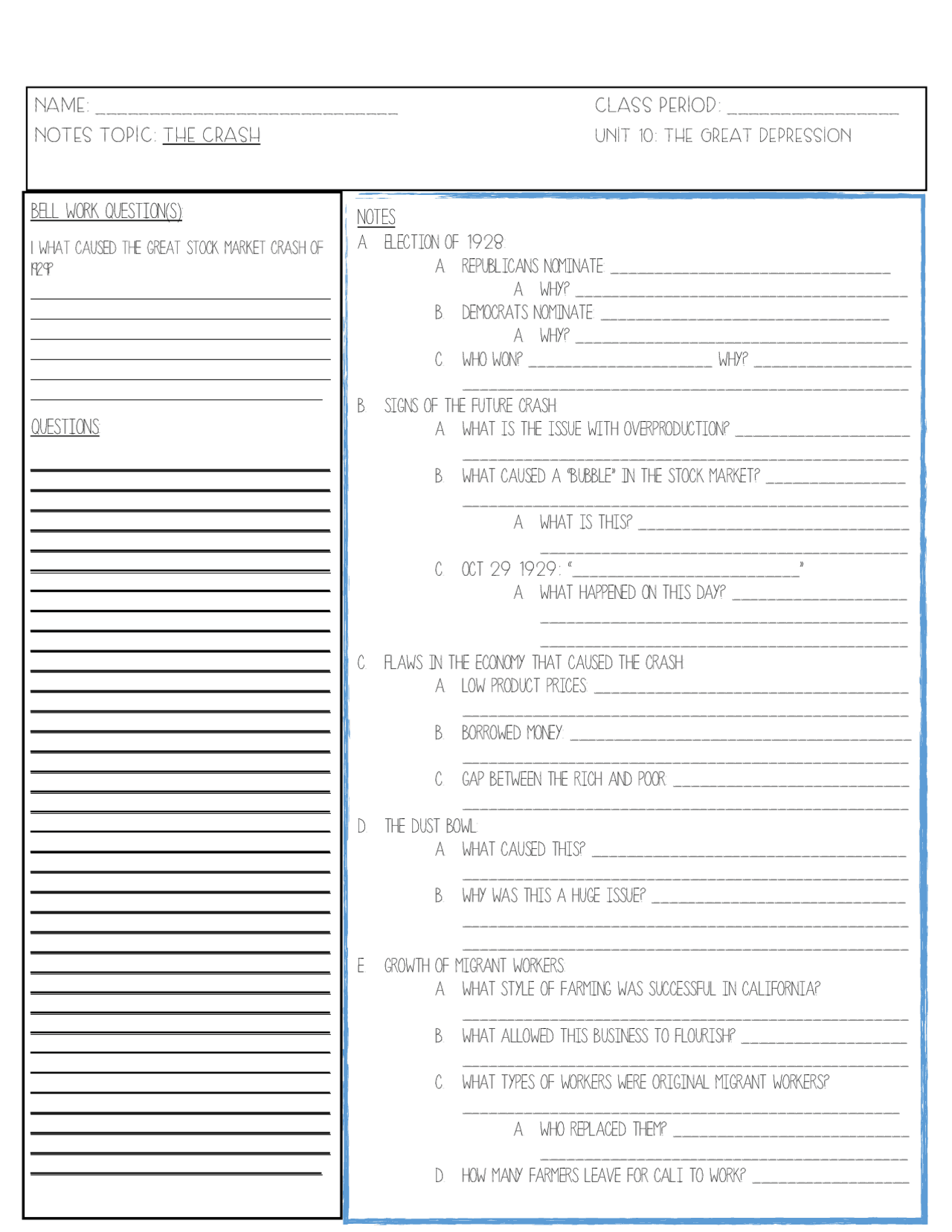 Notes Bell Work Question(s) | Summaries Business | Docsity