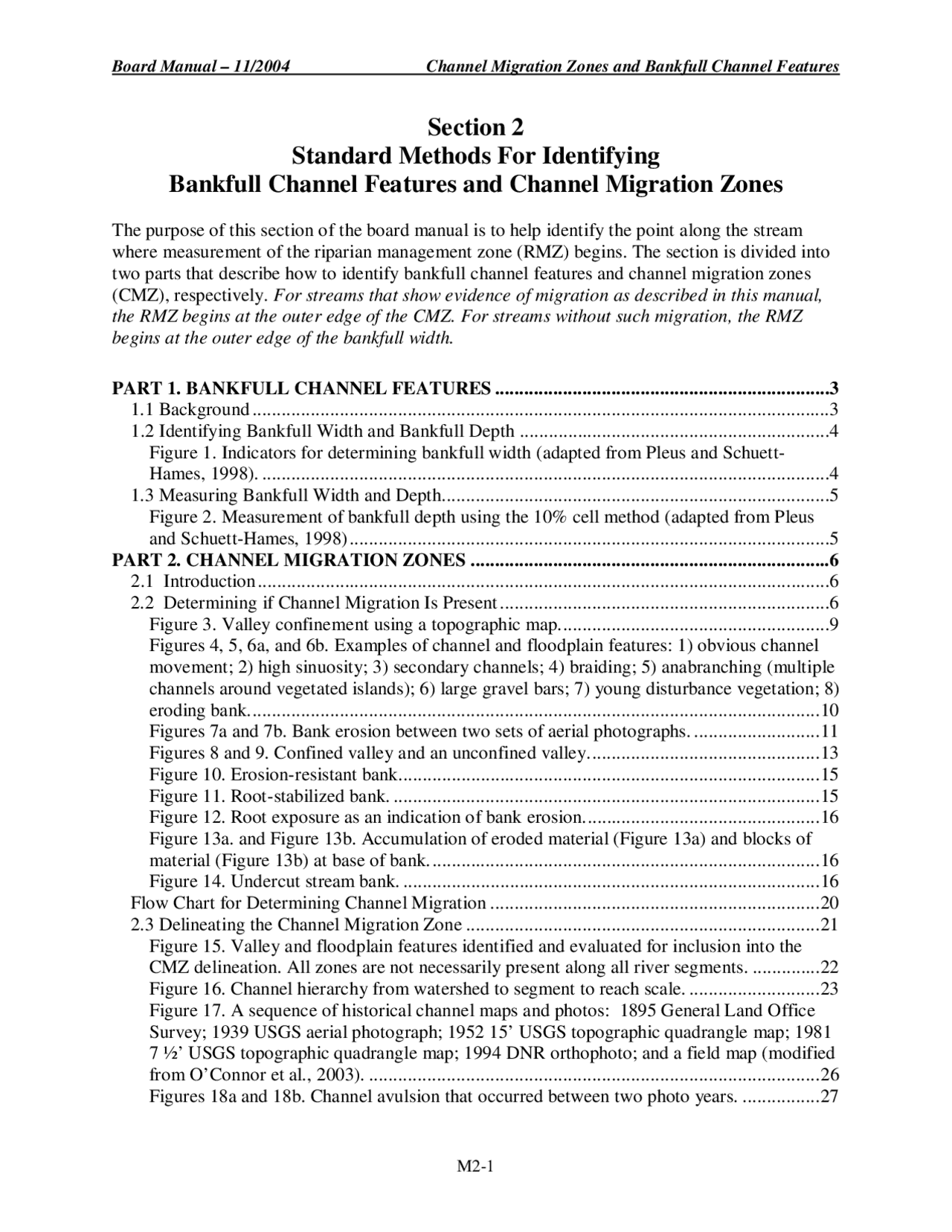 Section 2 Standard Methods For Identifying Bankfull Channel ... | Study ...