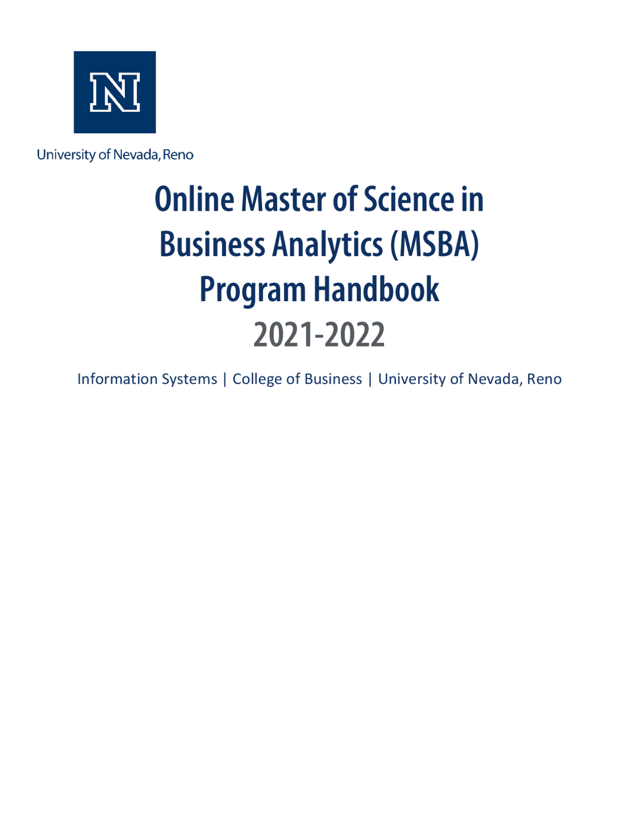 Online MSBA Program Handbook | Summaries Business | Docsity