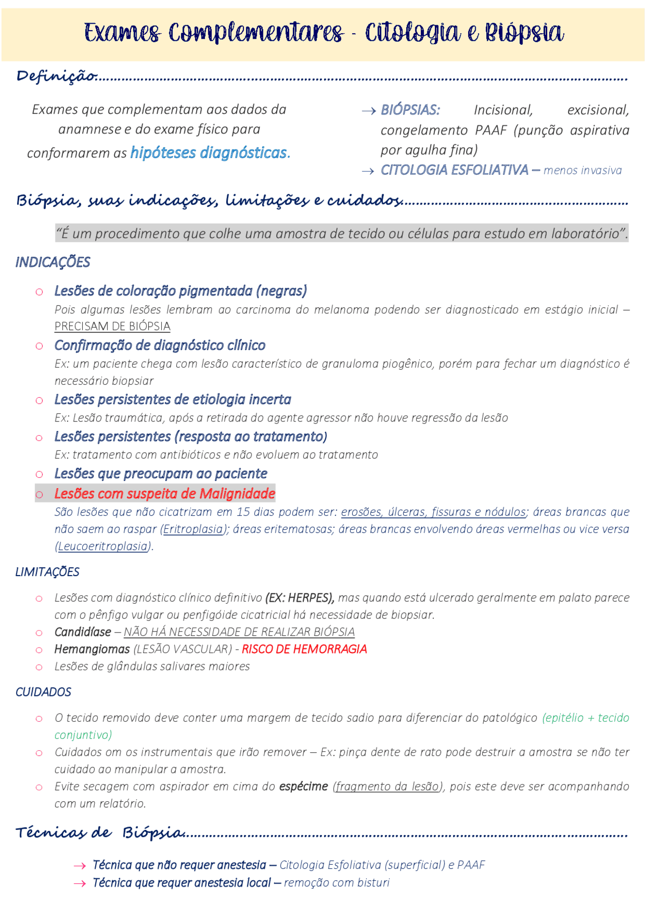 Exames Complementares Resumos Clínica Médica Docsity