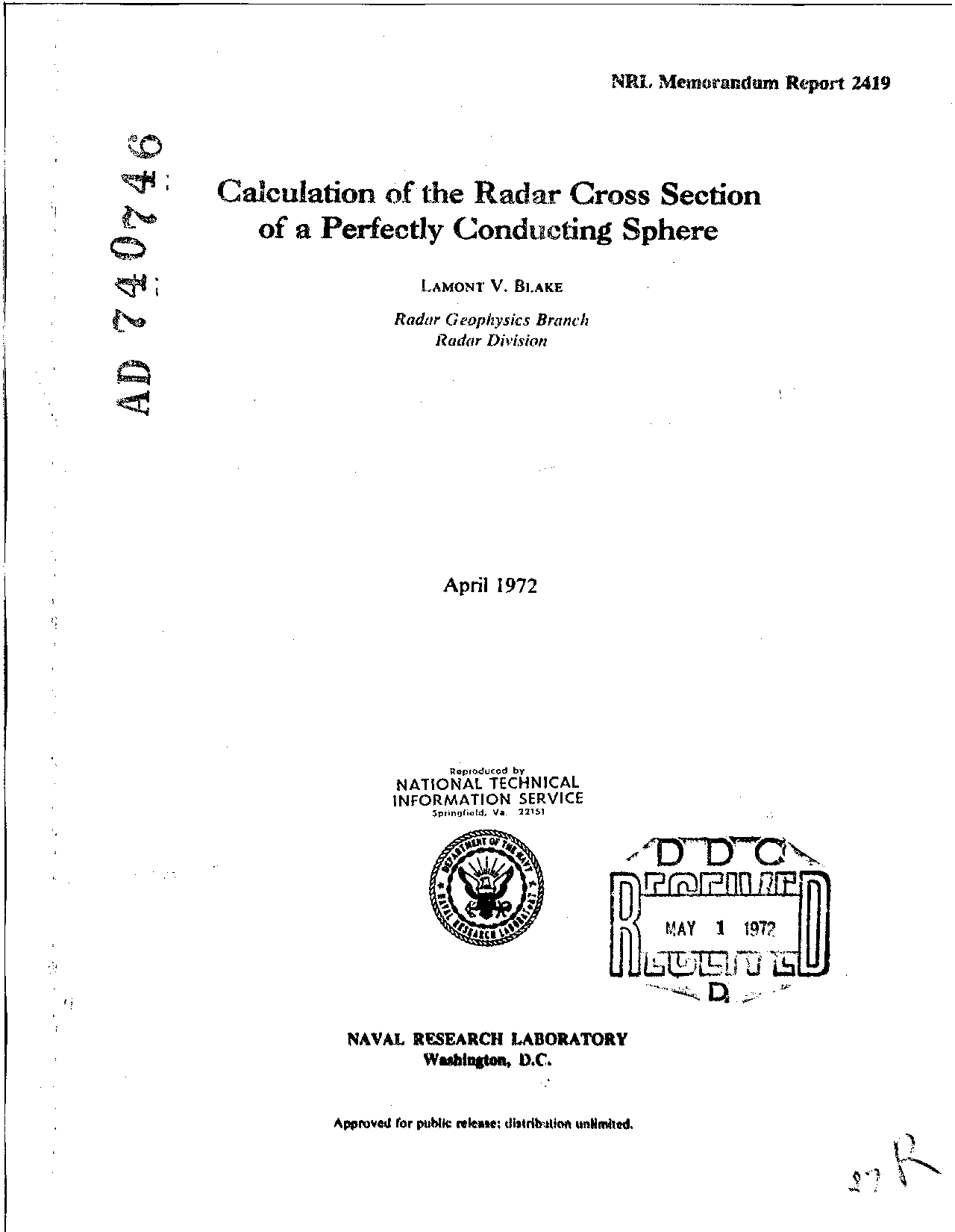 Calculation Of The Radar Cross Section Summaries Mathematics Docsity