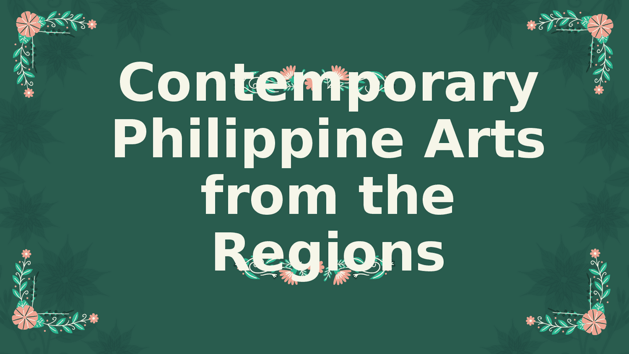 Contemporary arts from the region | Exercises Art | Docsity