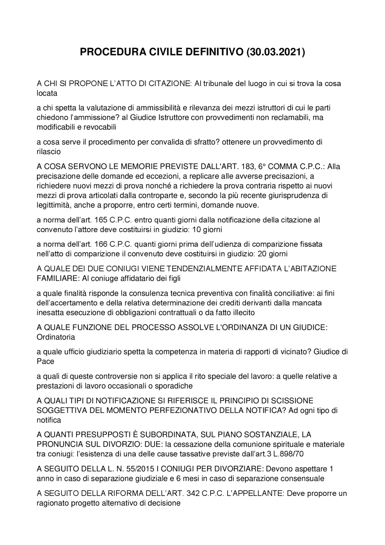 Diritto Processuale Civile Pegaso 2023 Prove Desame Di Diritto