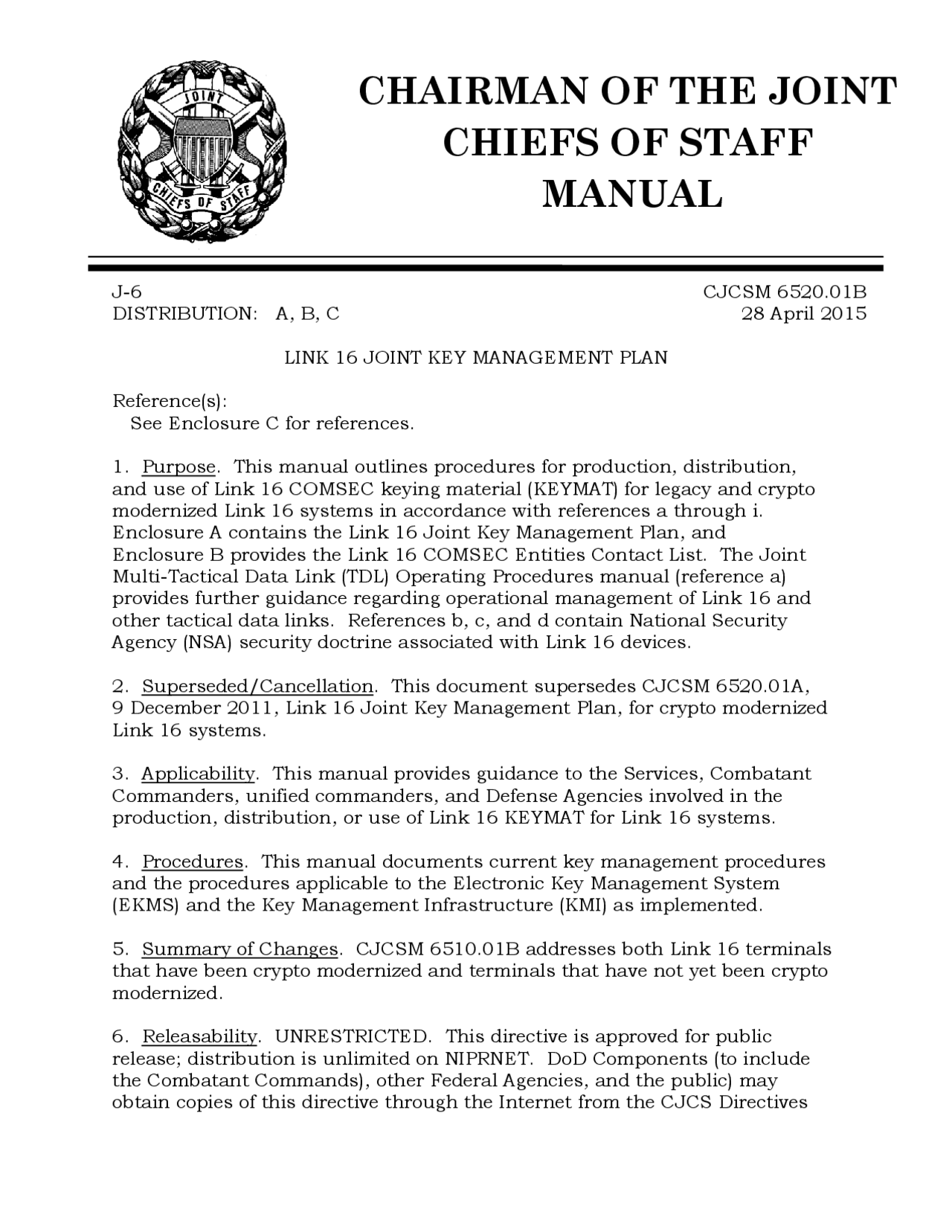 CHAIRMAN OF THE JOINT CHIEFS OF STAFF MANUAL | Summaries Accounting ...
