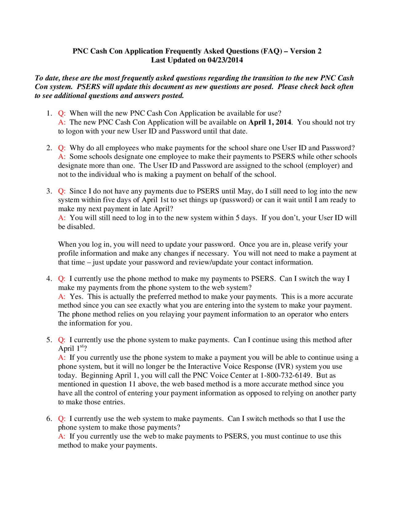 PNC Cash Con Application Frequently Asked Questions (FAQ) | Lecture ...